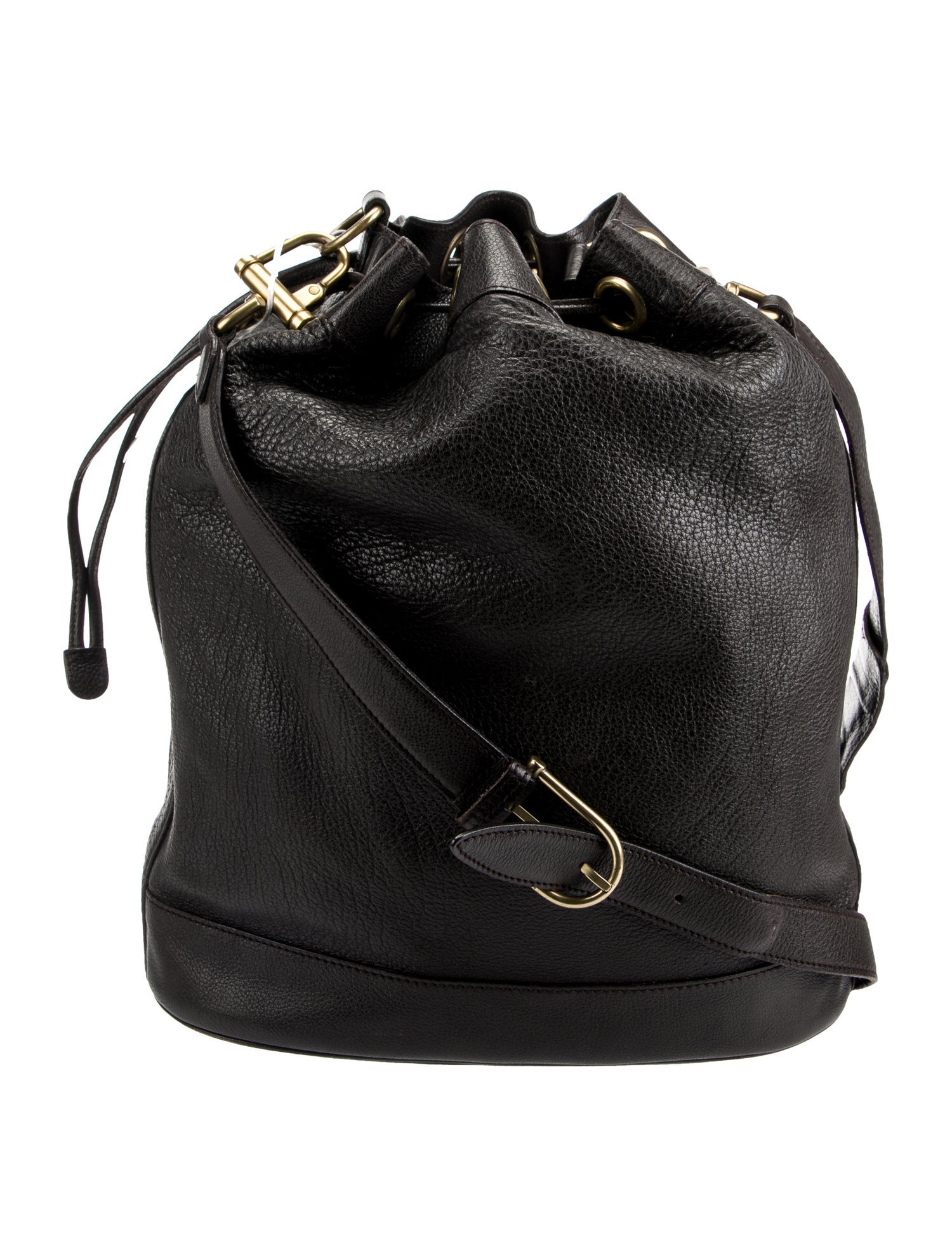 Gucci Leather Bucket Bag - Brown Bucket Bags, Handbags - GUC1394916 ...