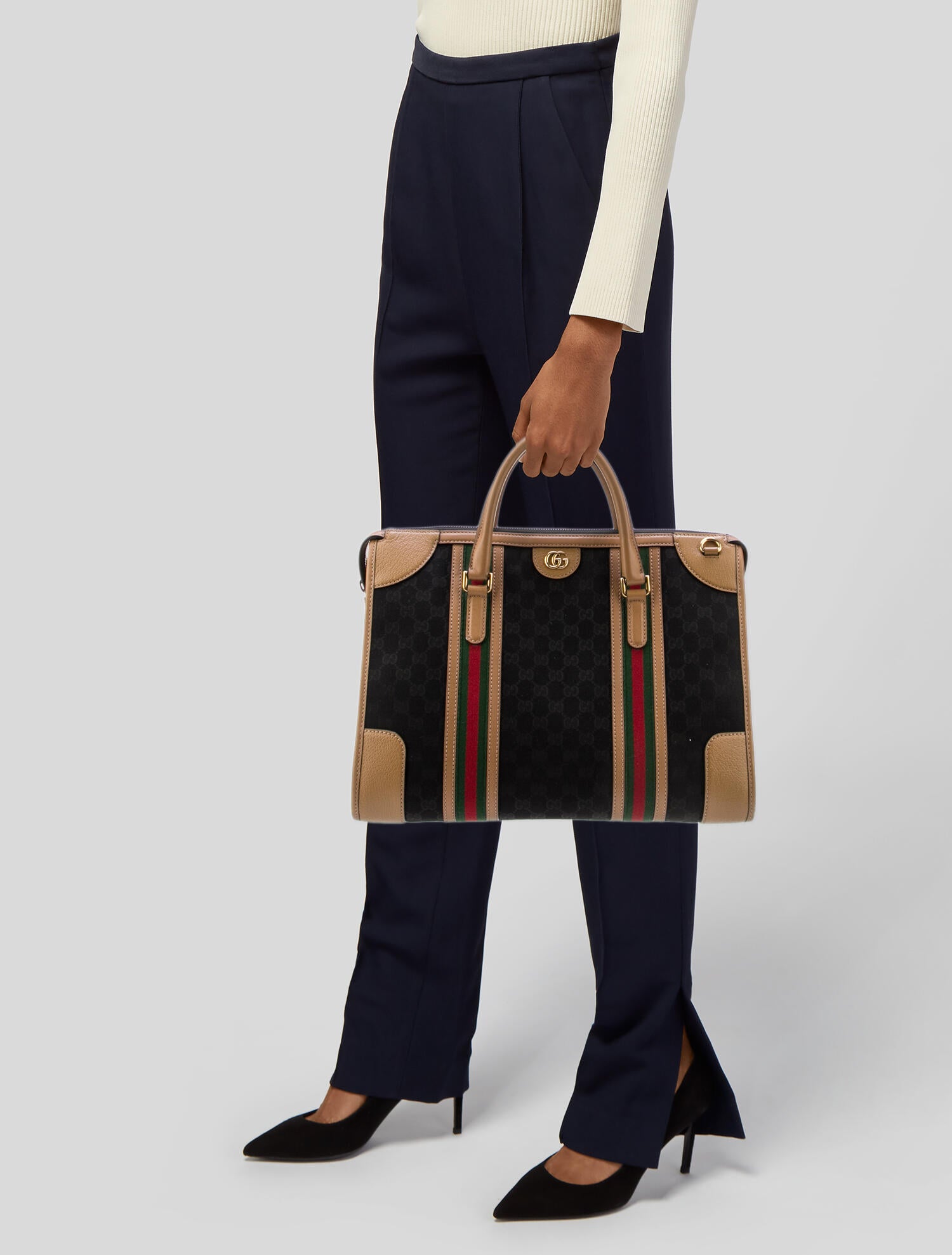 Gucci GG Canvas XL Bauletto Duffle Bag - Black Totes, Handbags ...