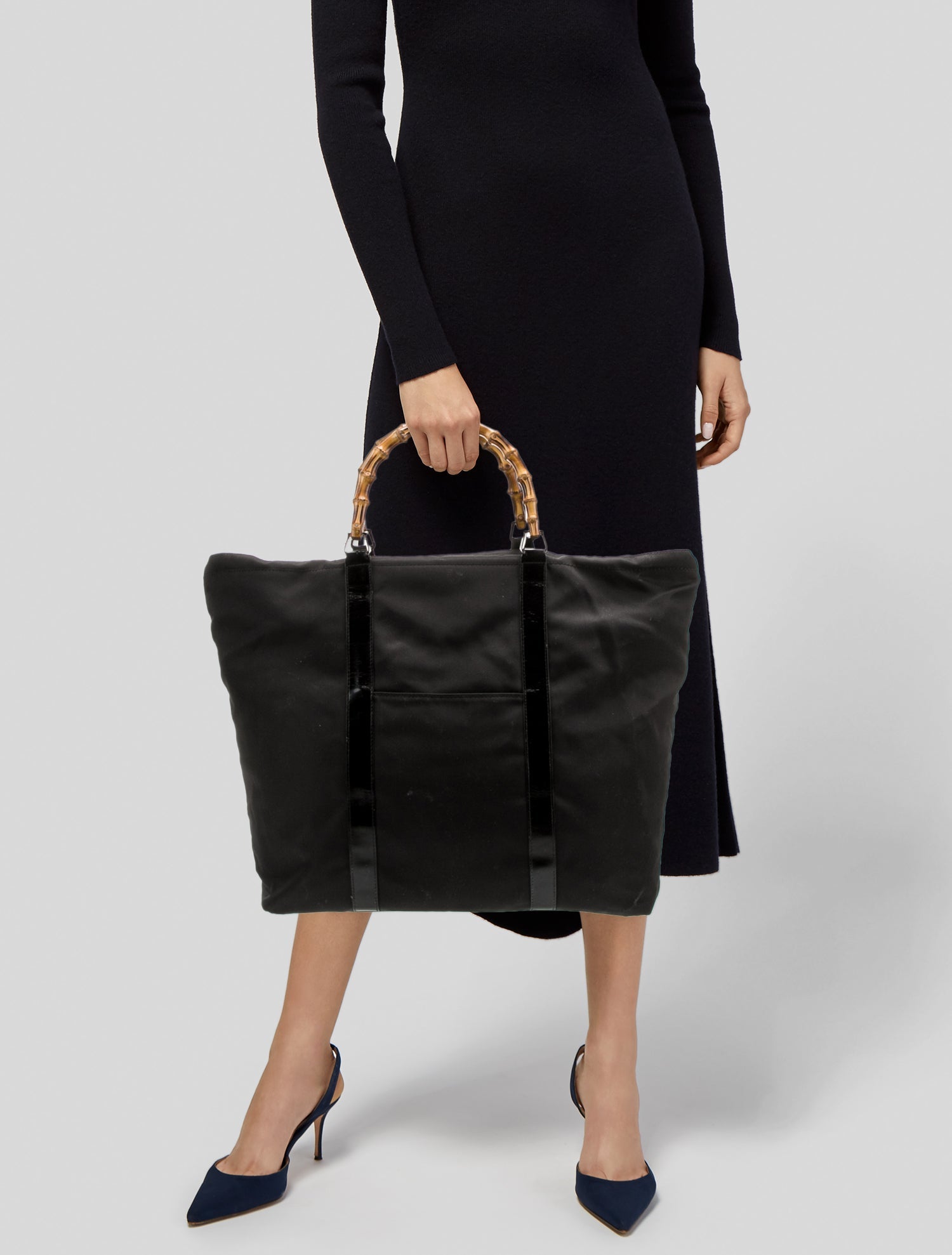 Gucci Nylon Bamboo Shopper - Black Totes, Handbags - GUC1397516 | The ...