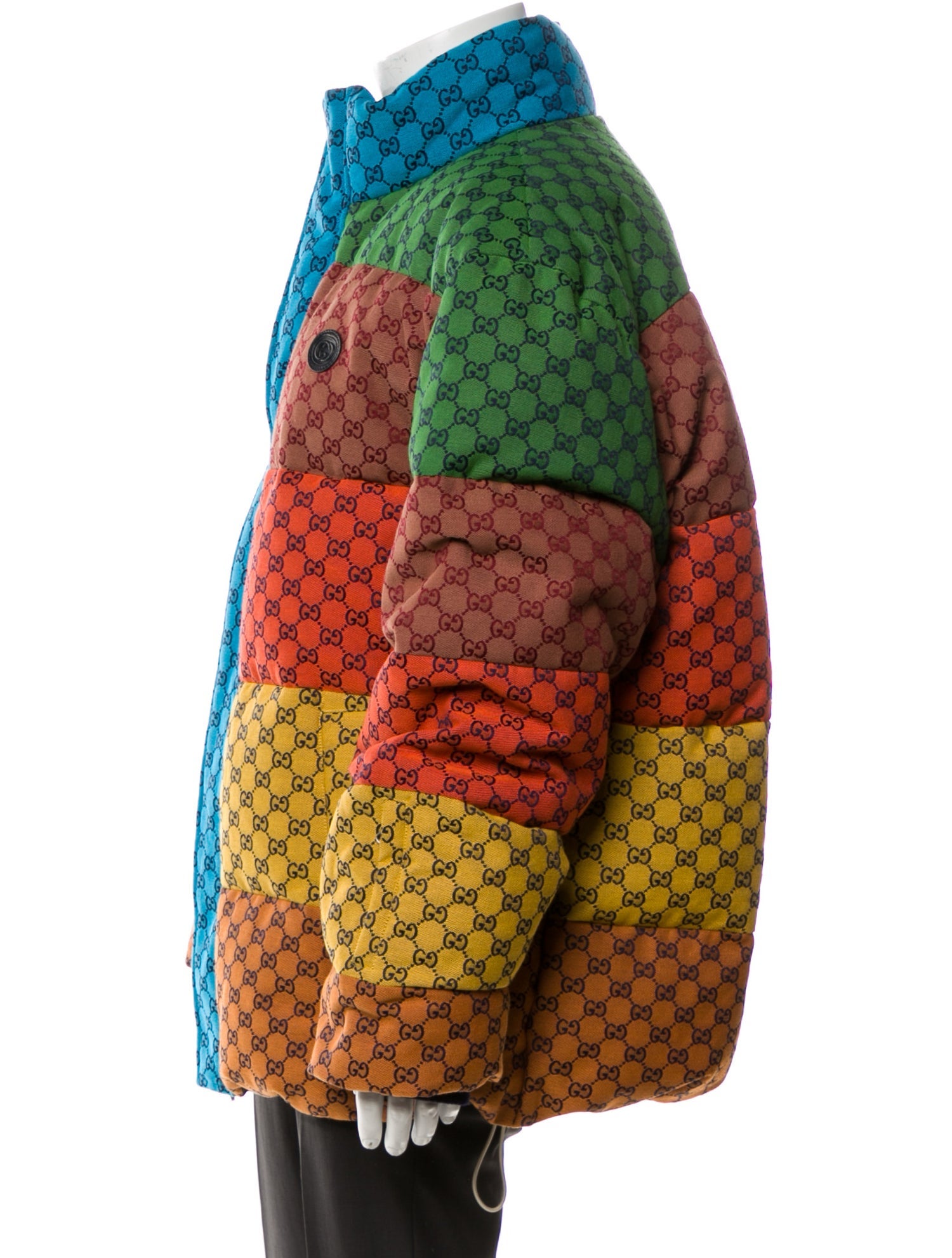 Gucci GG Canvas Puffer Coat - Blue Outerwear, Clothing - GUC1402658 ...