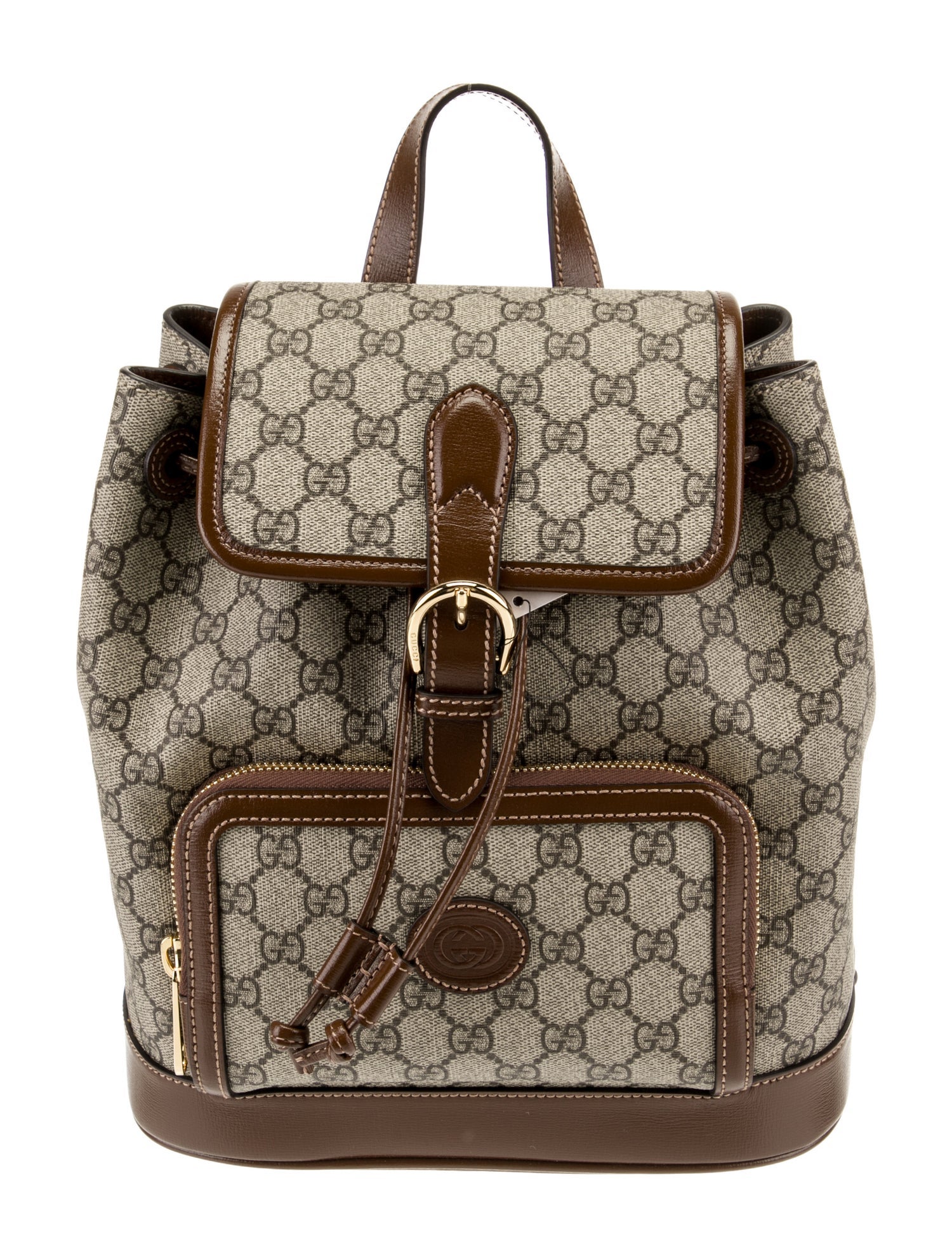 Gucci 2023 GG Supreme Interlocking G Backpack - Brown Backpacks ...