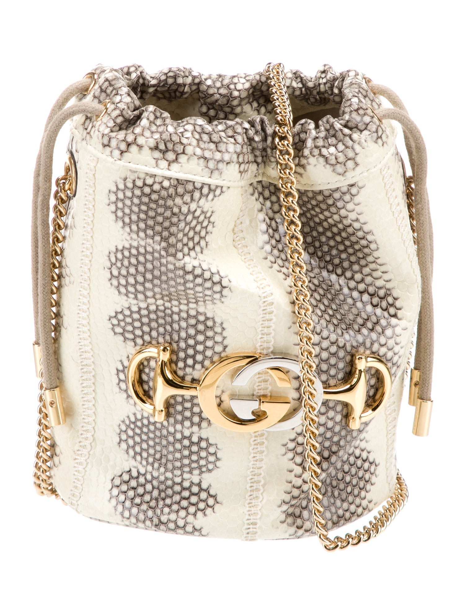 Gucci Snakeskin Mini Zumi Bucket Bag - Neutrals Crossbody Bags ...
