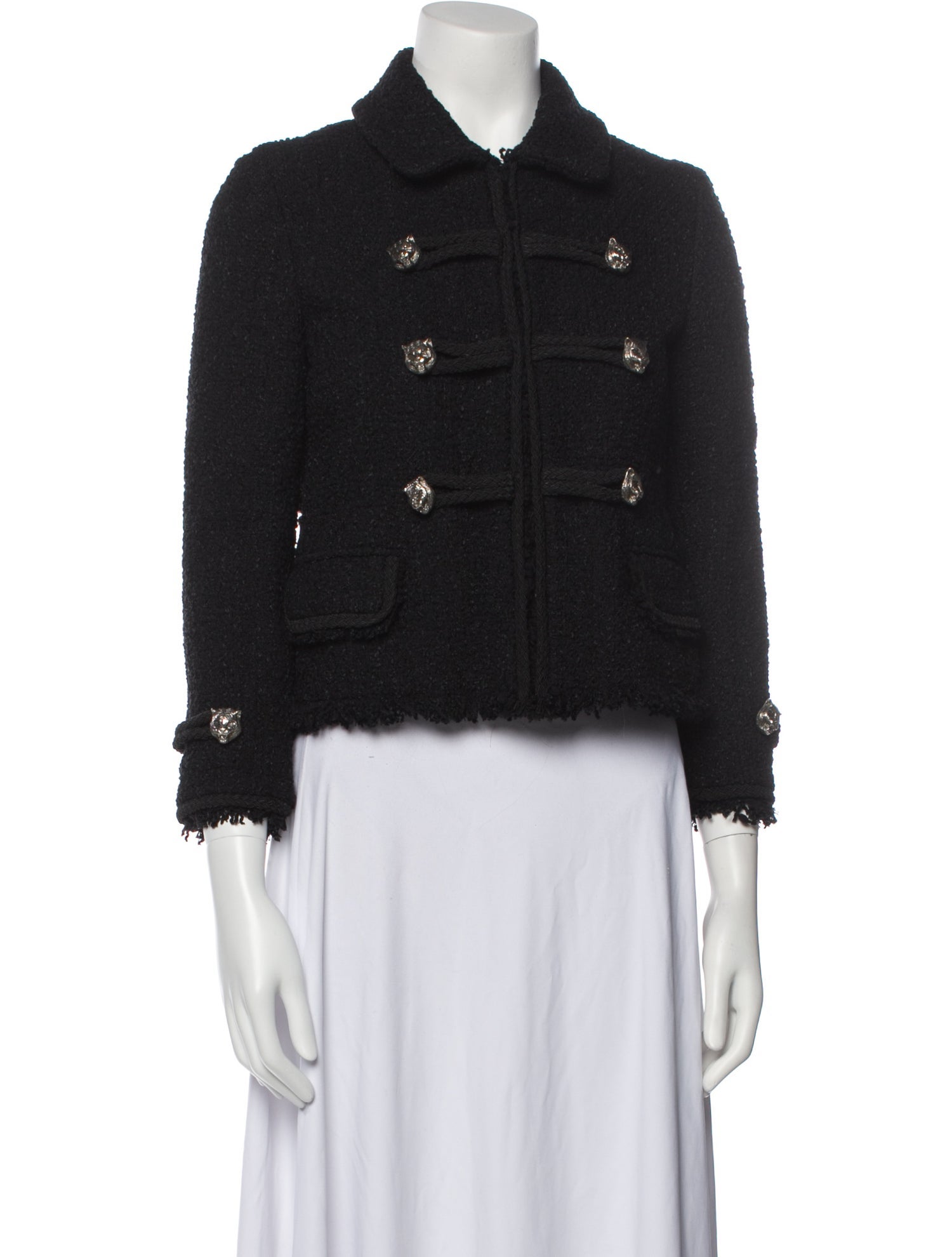 Gucci 2015 Tweed Pattern Evening Jacket - Black Jackets, Clothing ...