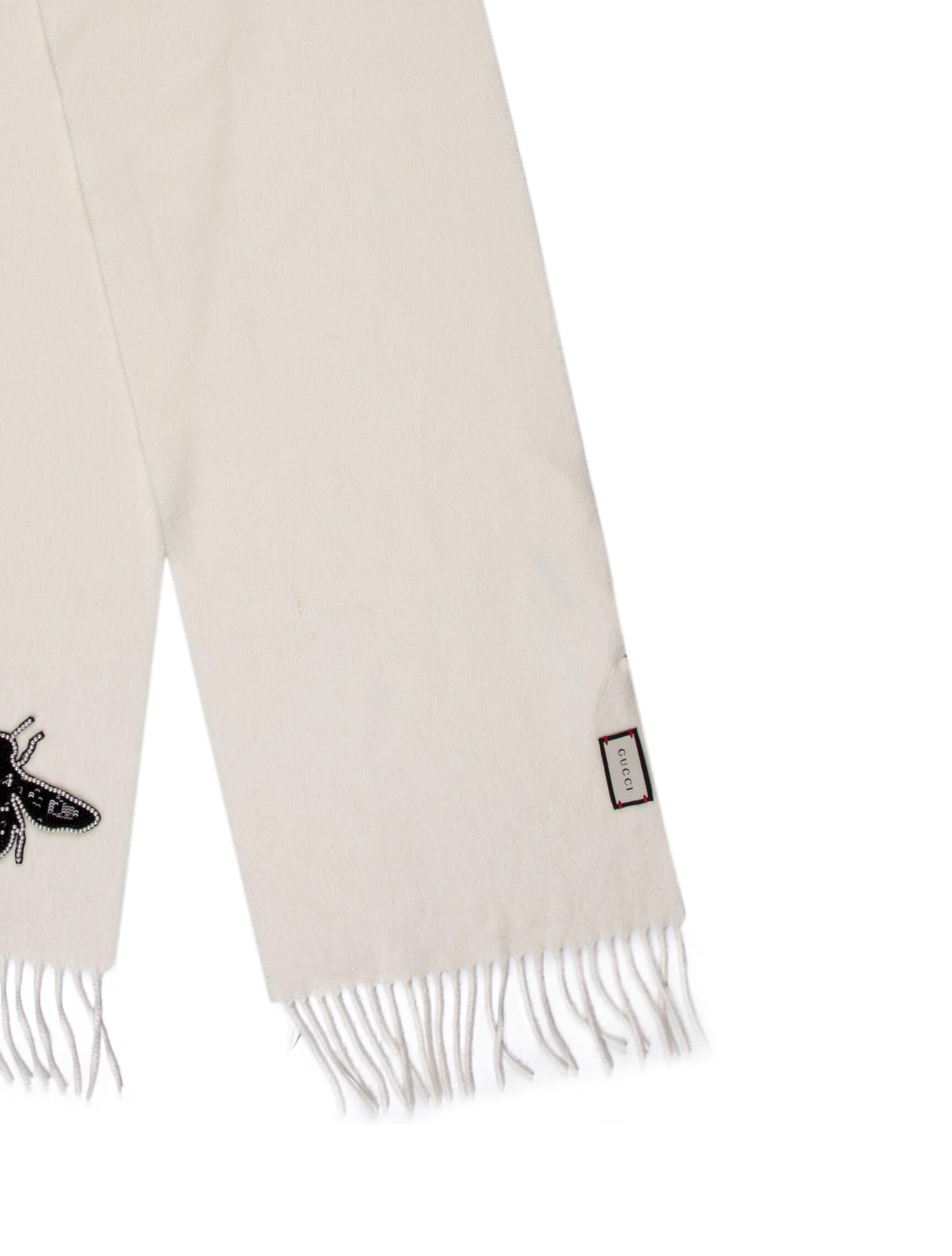 Gucci Cashmere Bee Accent Scarf - Neutrals Scarves and Shawls ...