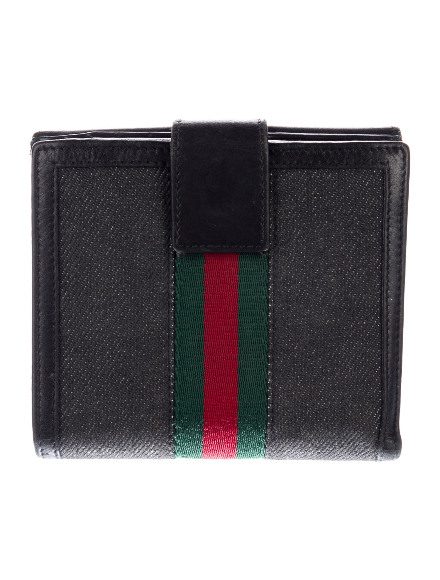 Gucci Vintage Web Accent Compact Wallet - Black Wallets, Accessories ...