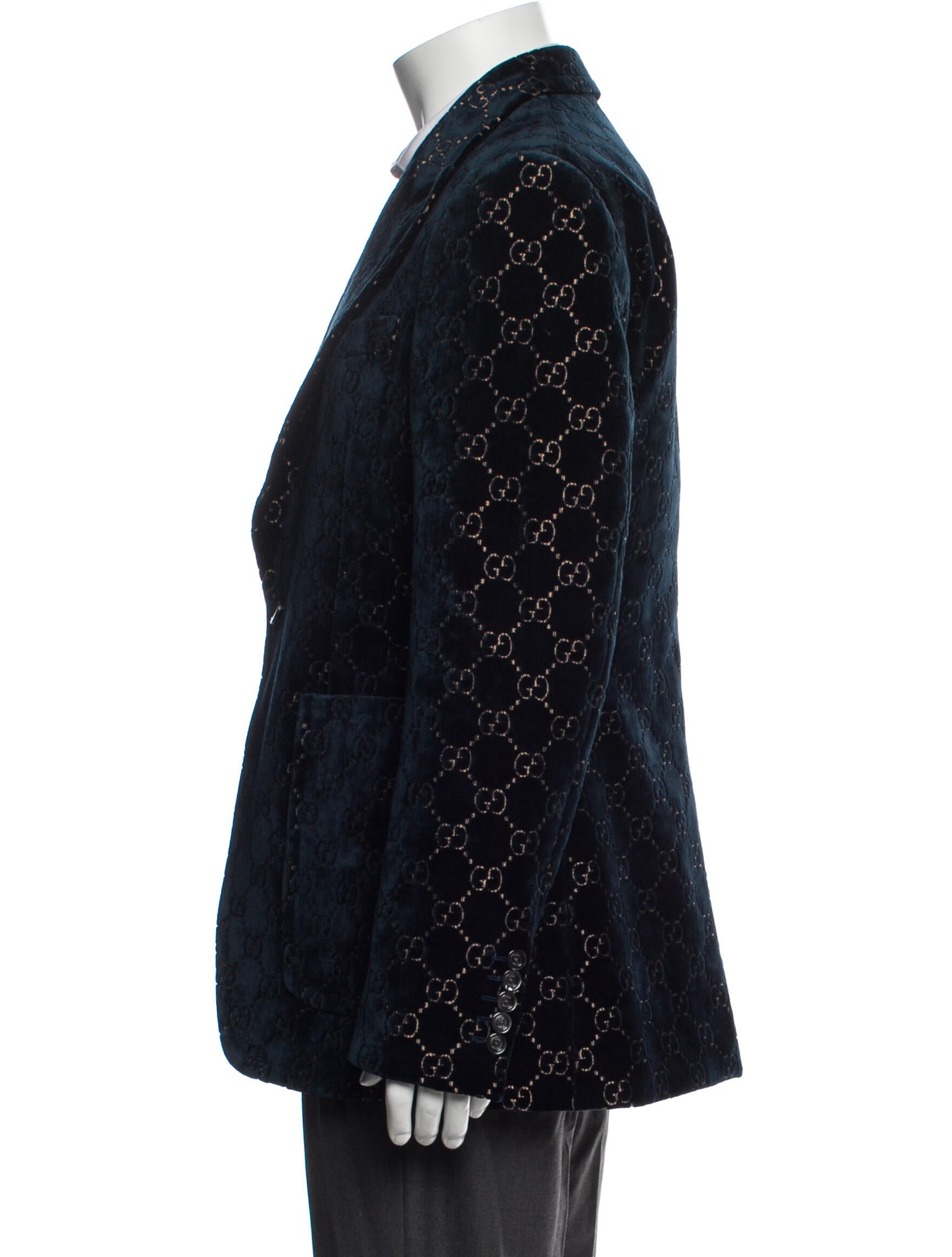 Gucci 2018 GG Logo Blazer - Blue Suiting, Clothing - GUC1410646 | The ...