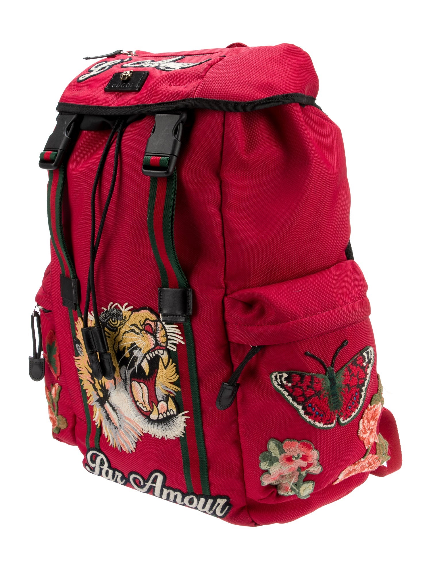Gucci L'Aveugle Par Amour Tiger Tech Backpack - Red Backpacks, Bags ...