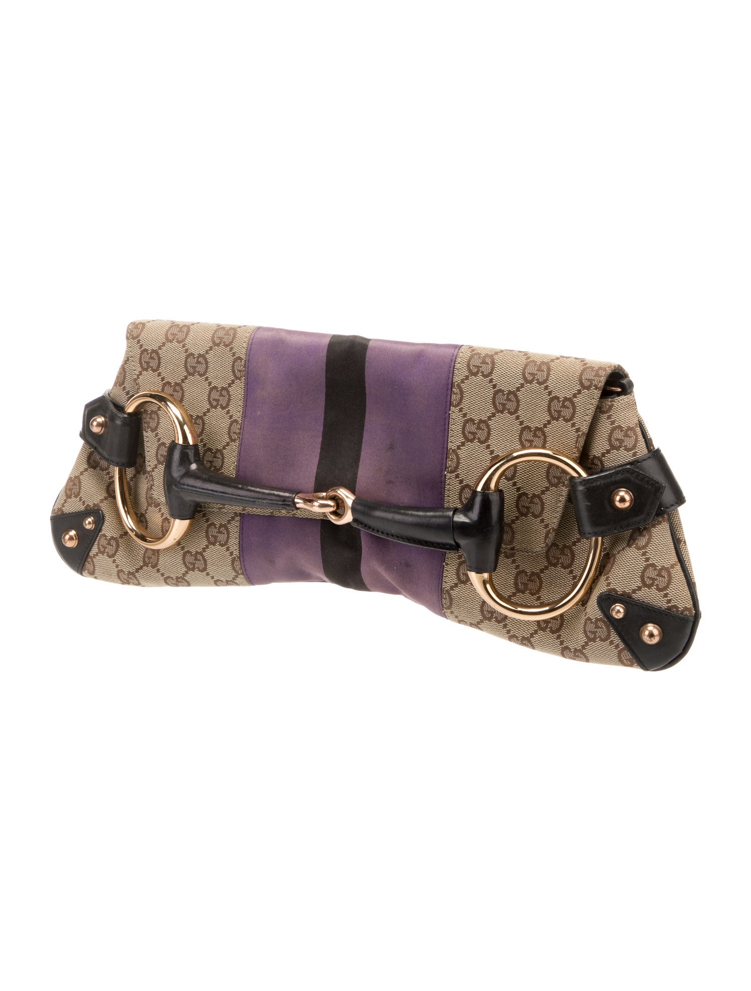 Gucci GG Canvas Horsebit Chain Clutch - Brown Clutches, Handbags ...