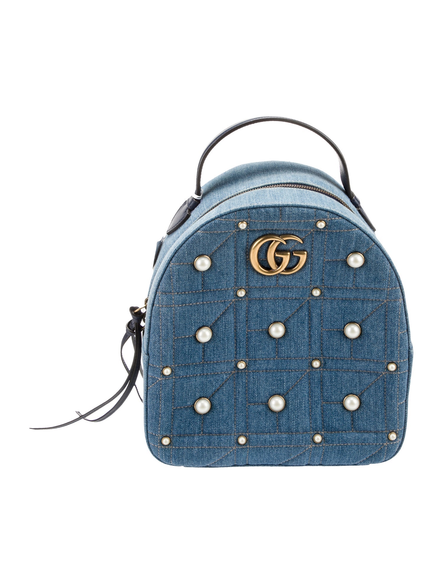 Gucci Denim Marmont Matelasse Backpack - Blue Backpacks, Handbags ...