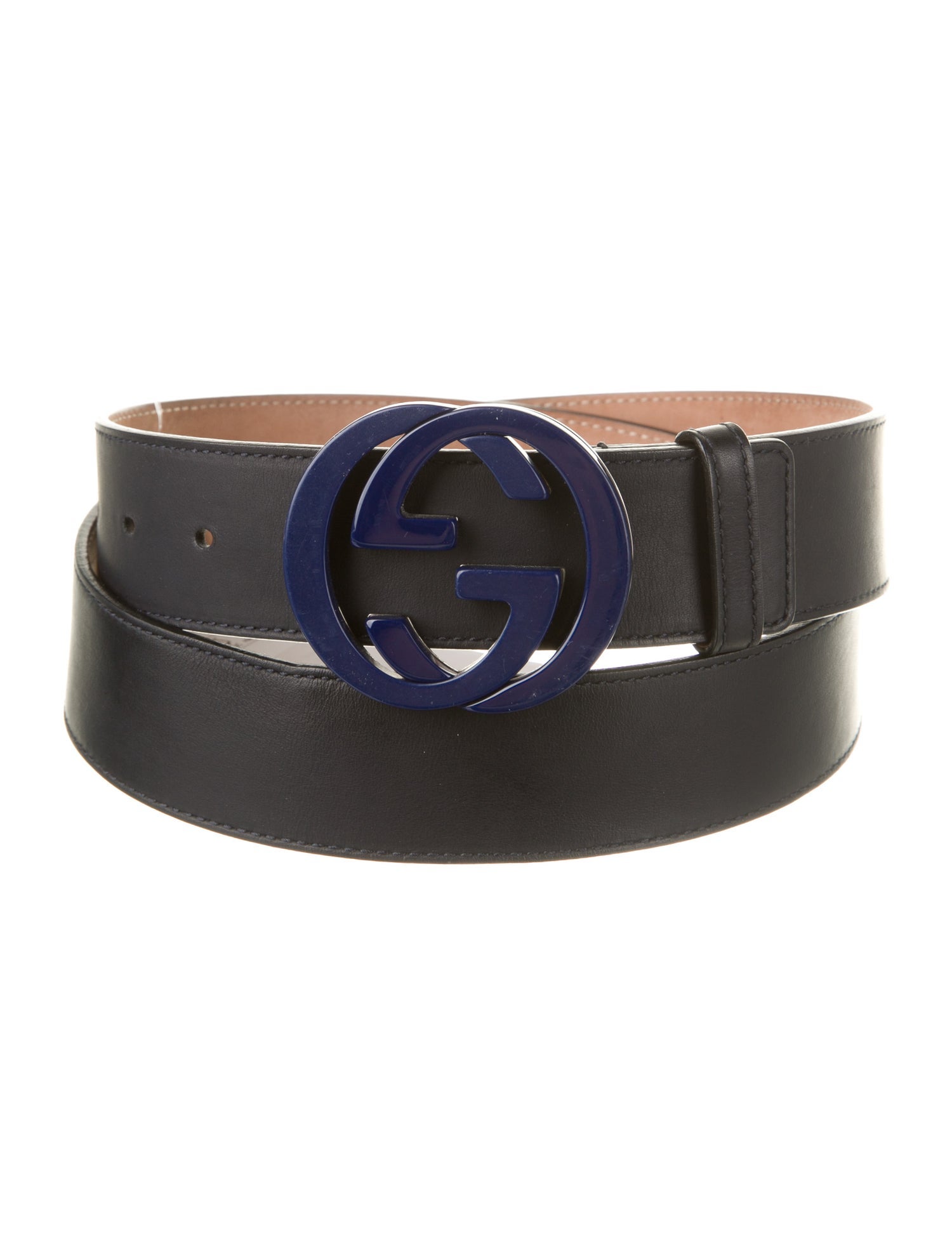 Gucci Interlocking G Logo Leather Belt - Black Belts, Accessories ...