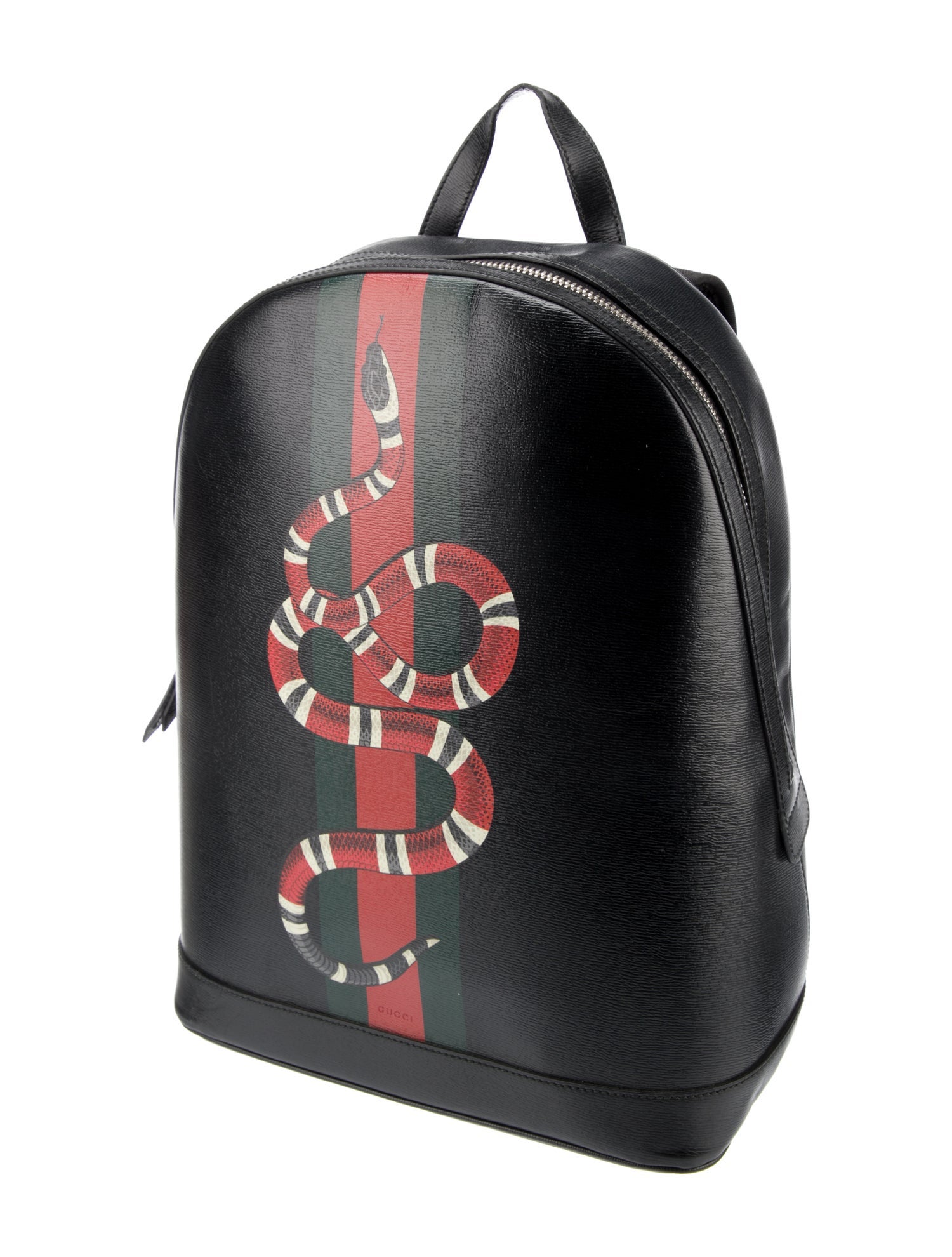 Gucci Snake & Web Leather Dome Backpack - Black Backpacks, Bags ...