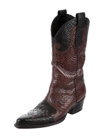 Gucci Python Cowboy Boots - Shoes - GUC143311 | The RealReal