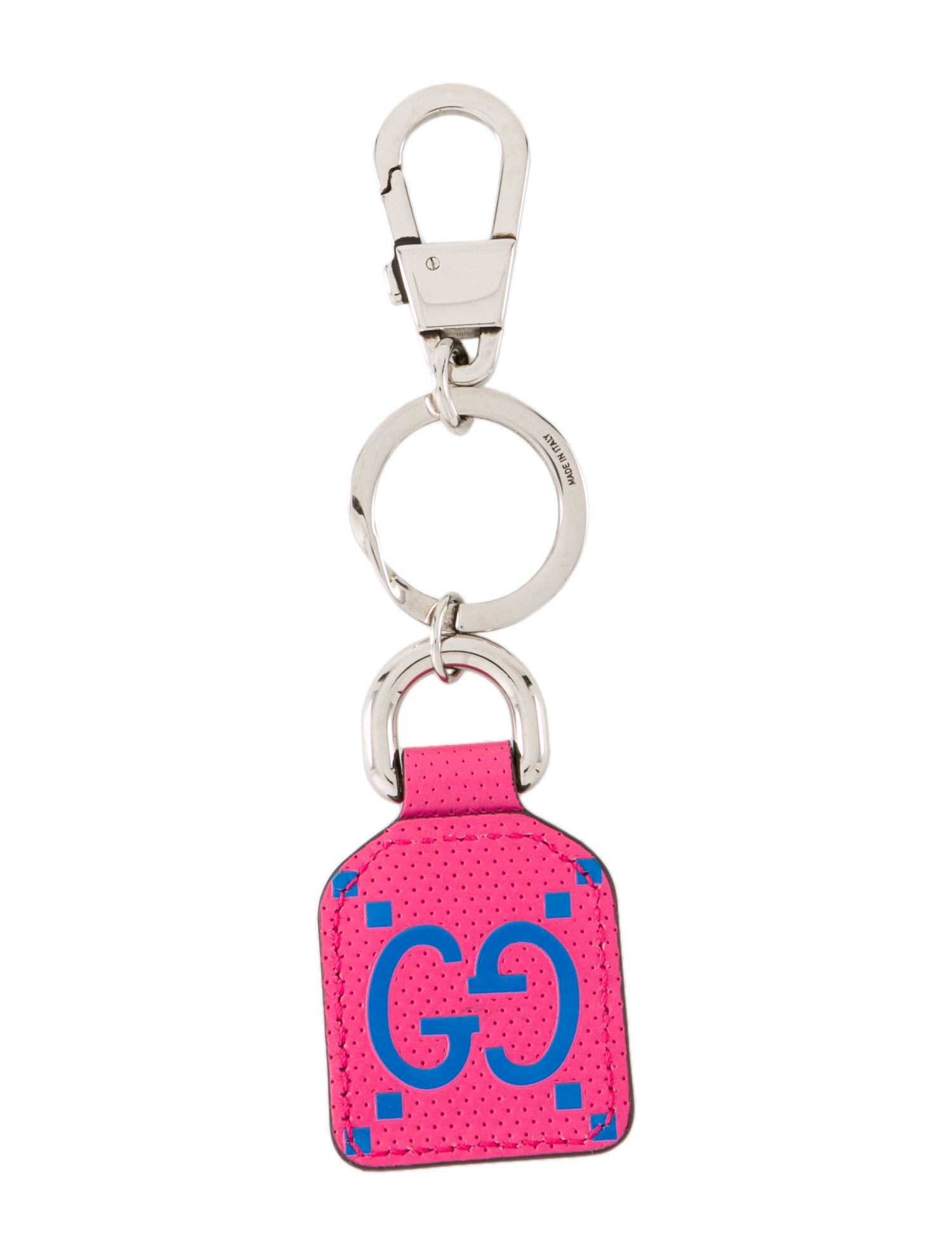 Gucci Logo Leather Keychain w/ Tags - Pink Keychains, Accessories ...