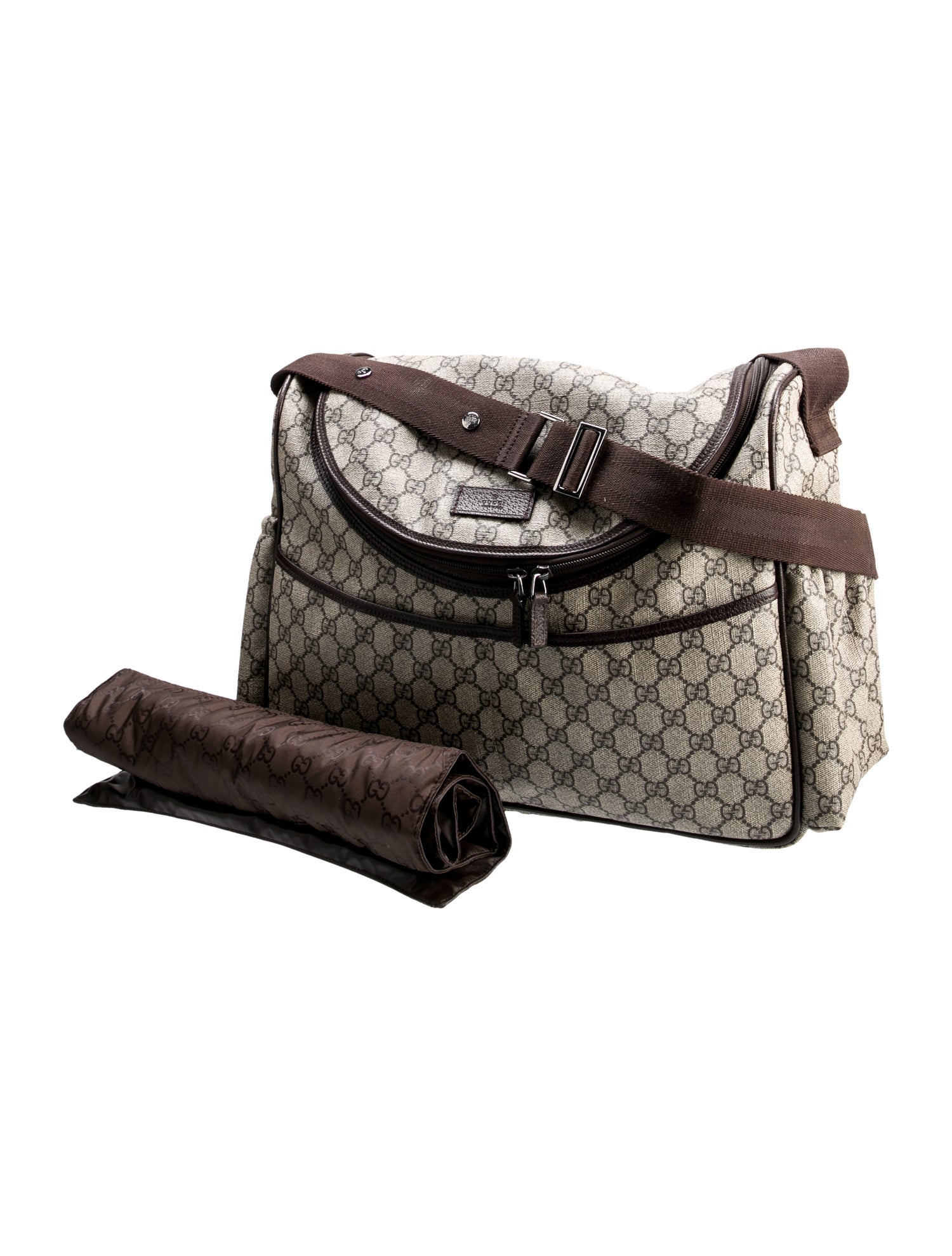 Gucci GG Canvas Diaper Bag w/ Changing Pad - Brown Luggage and Travel ...