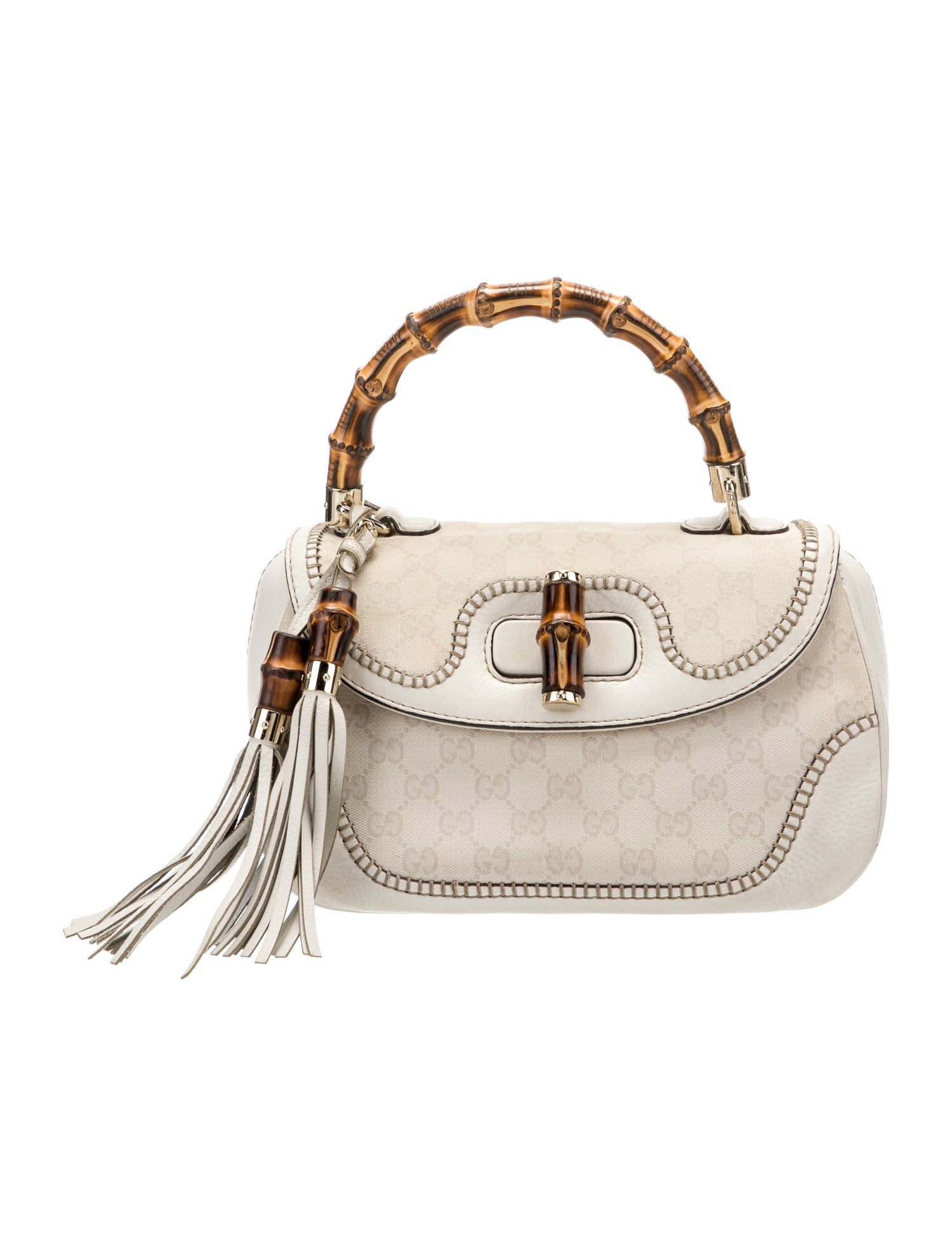 Gucci GG Canvas Medium Bamboo 1947 Handle Bag - Neutrals Handle Bags ...