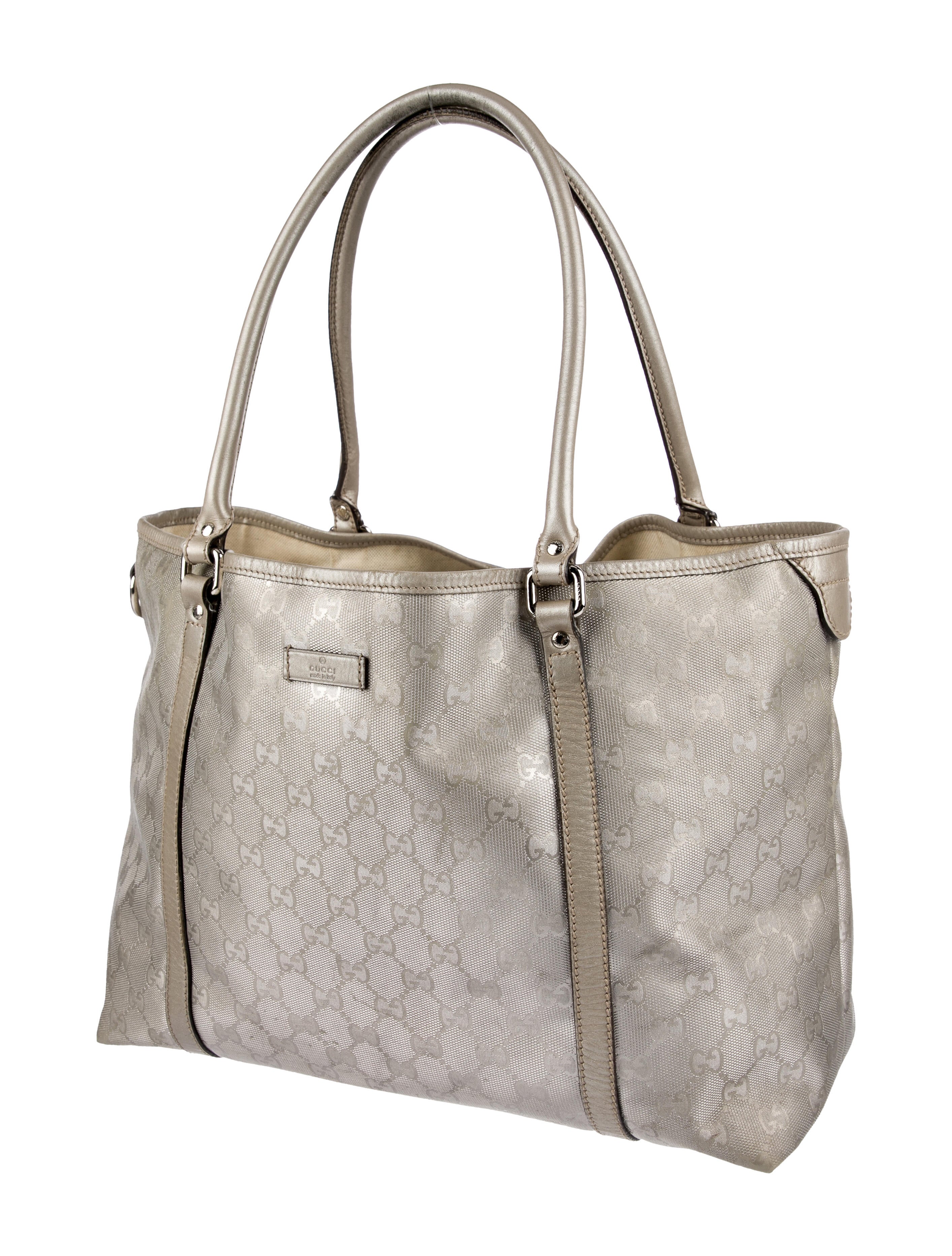 Gucci GG Imprime Medium Joy Tote - Silver Totes, Handbags - GUC1446374 ...