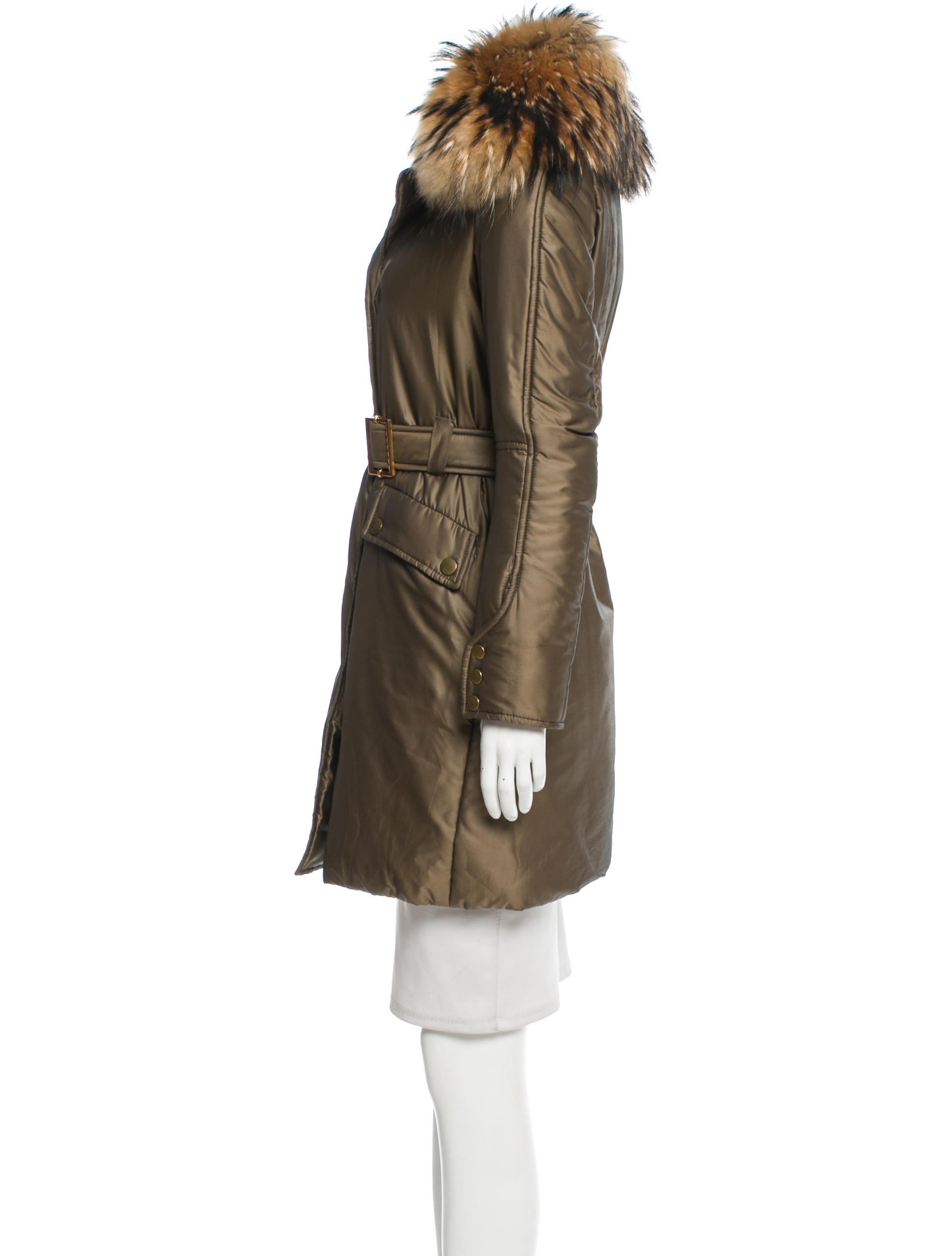 Gucci Faux Fur-Trimmed Puffer Coat - Brown Coats, Clothing - GUC144801 ...