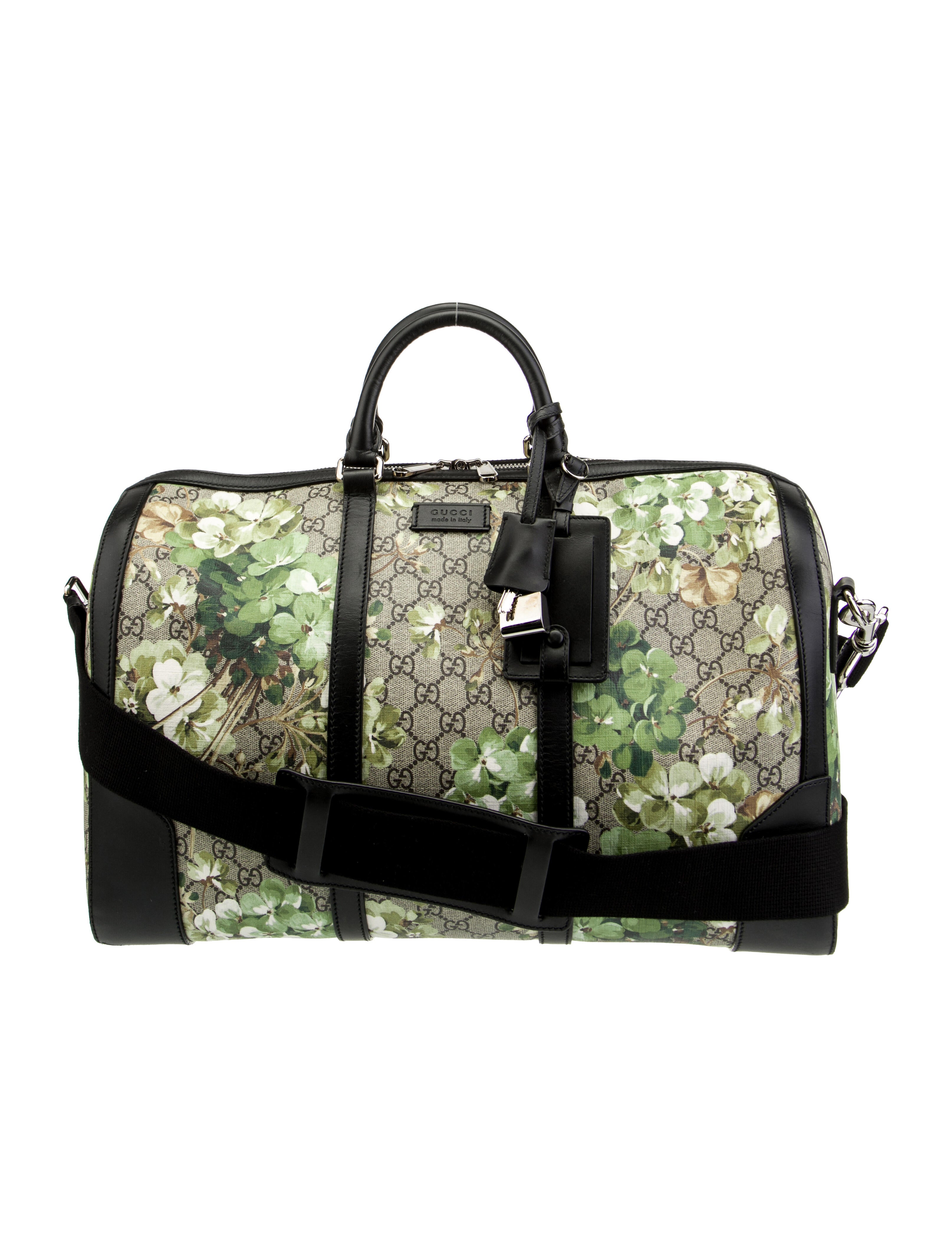 Gucci GG Signature Blooms Boston Duffle Bag w/ Strap - Neutrals ...