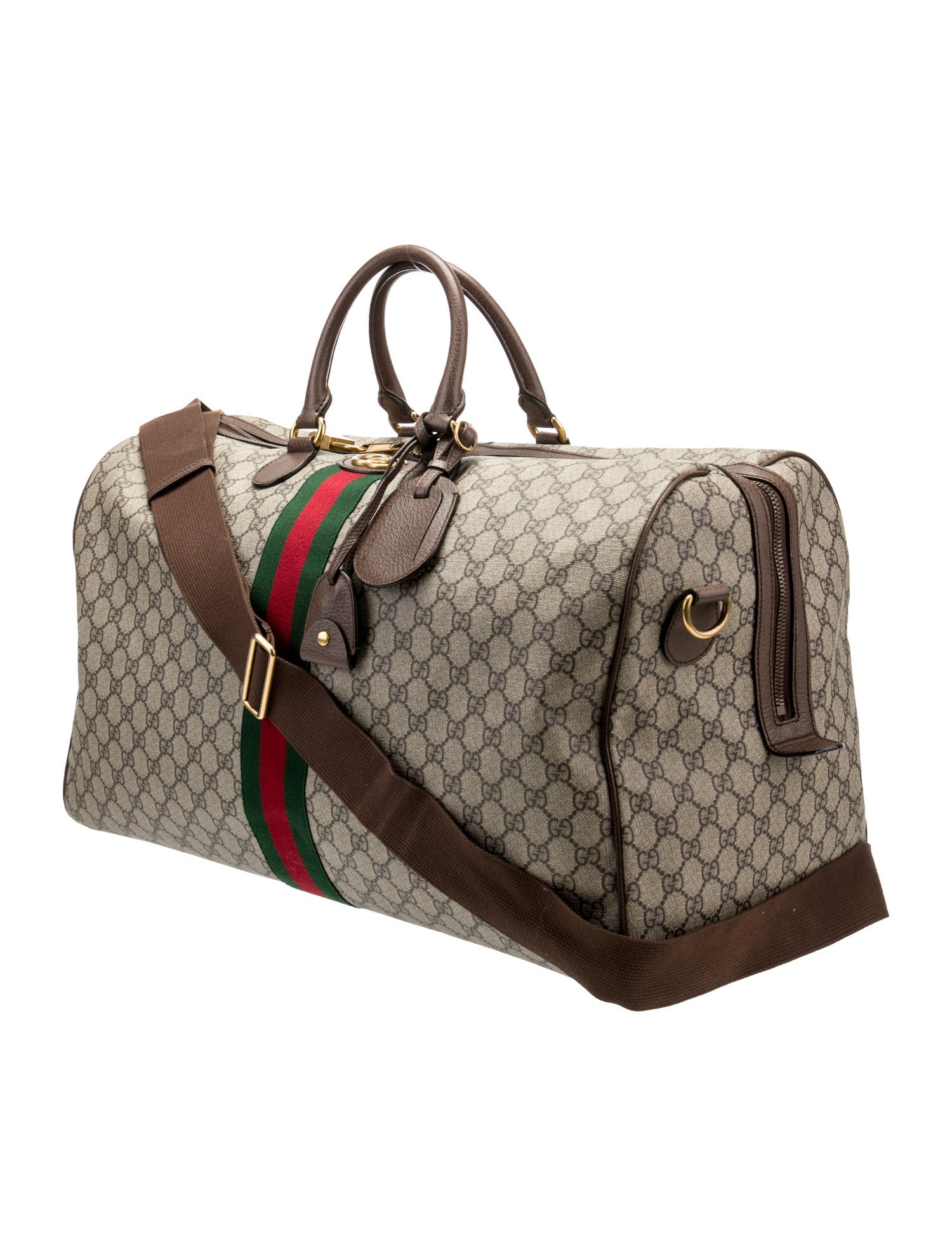 Gucci GG Supreme Large Savoy Duffle Bag - Brown Luggage and Travel ...