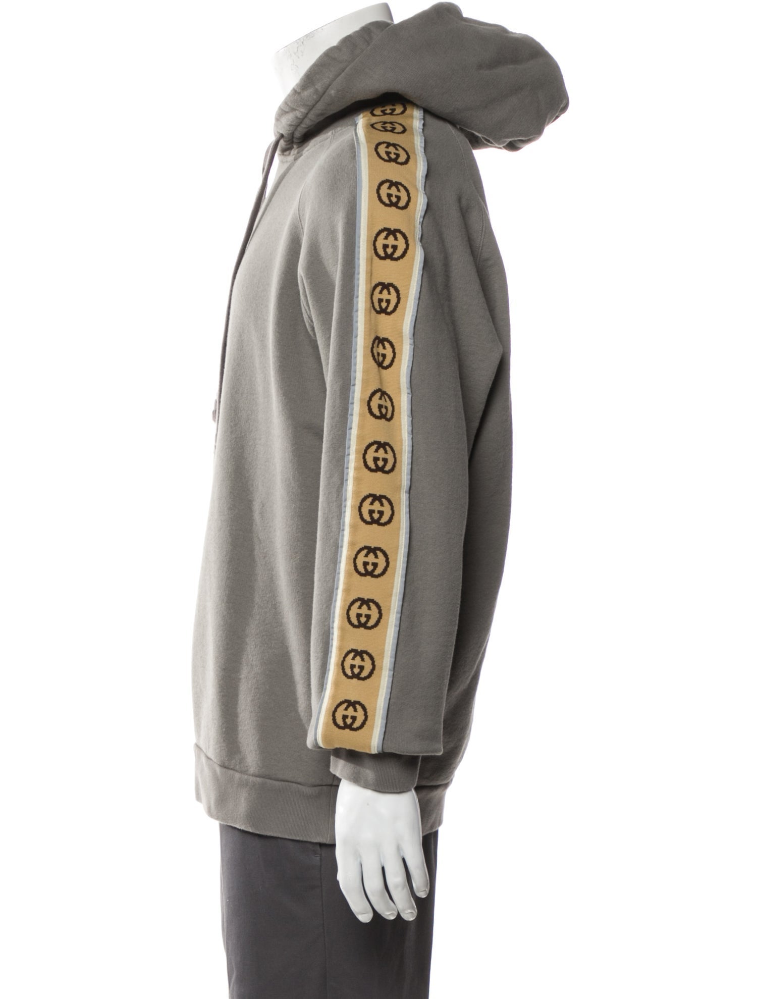 Gucci Interlocking G Logo Crew Neck Hoodie - Grey Sweatshirts & Hoodies ...