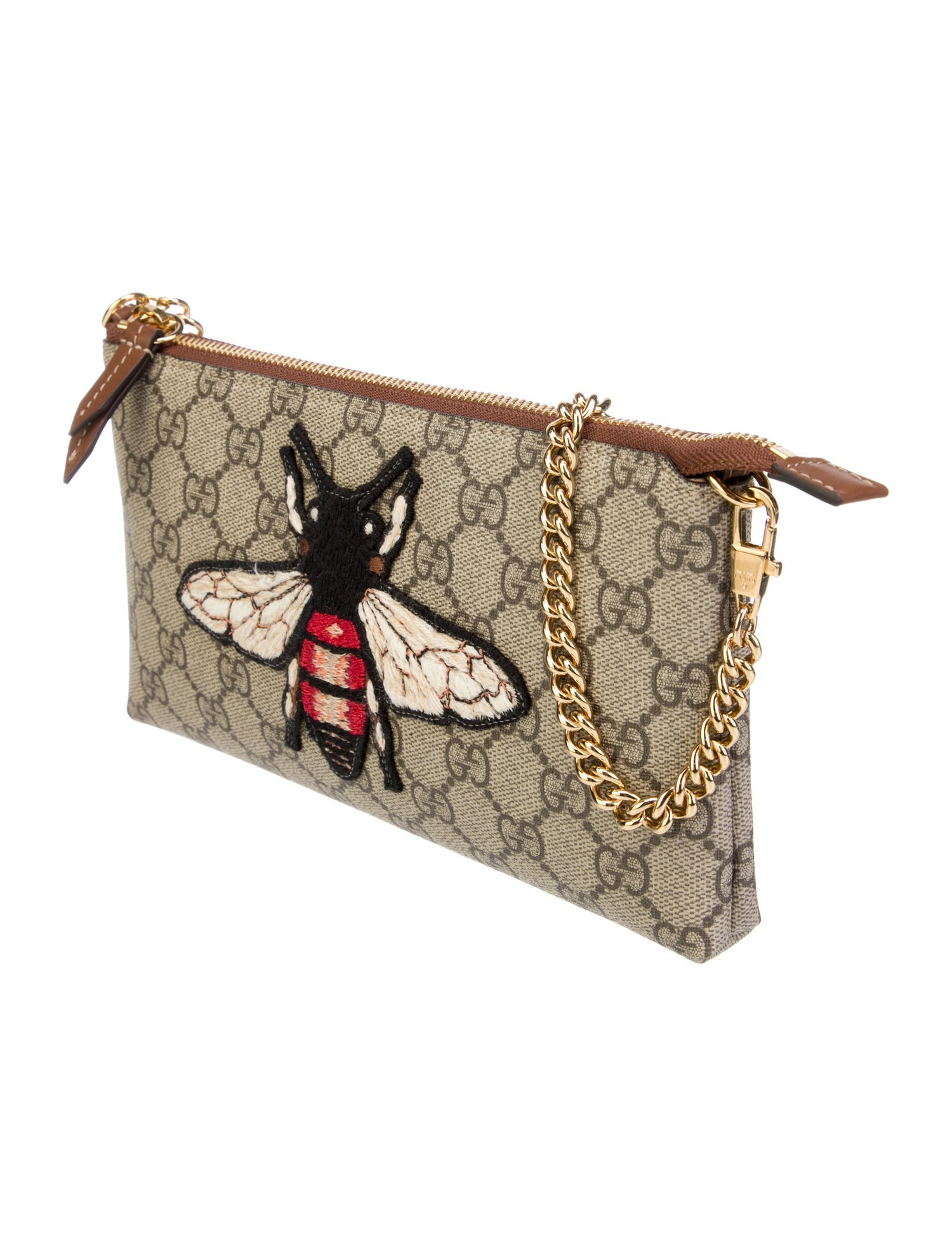 Gucci GG Supreme Bee Pochette - Neutrals Handle Bags, Handbags ...