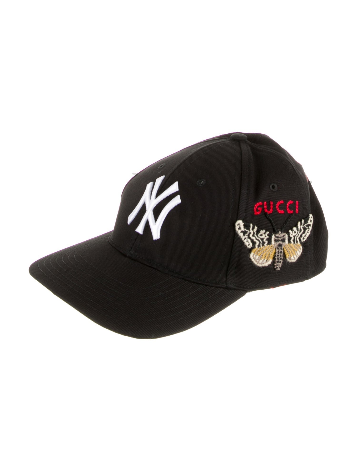 Gucci Embroidered NY Baseball Cap w/ Tags - Black Hats, Accessories ...
