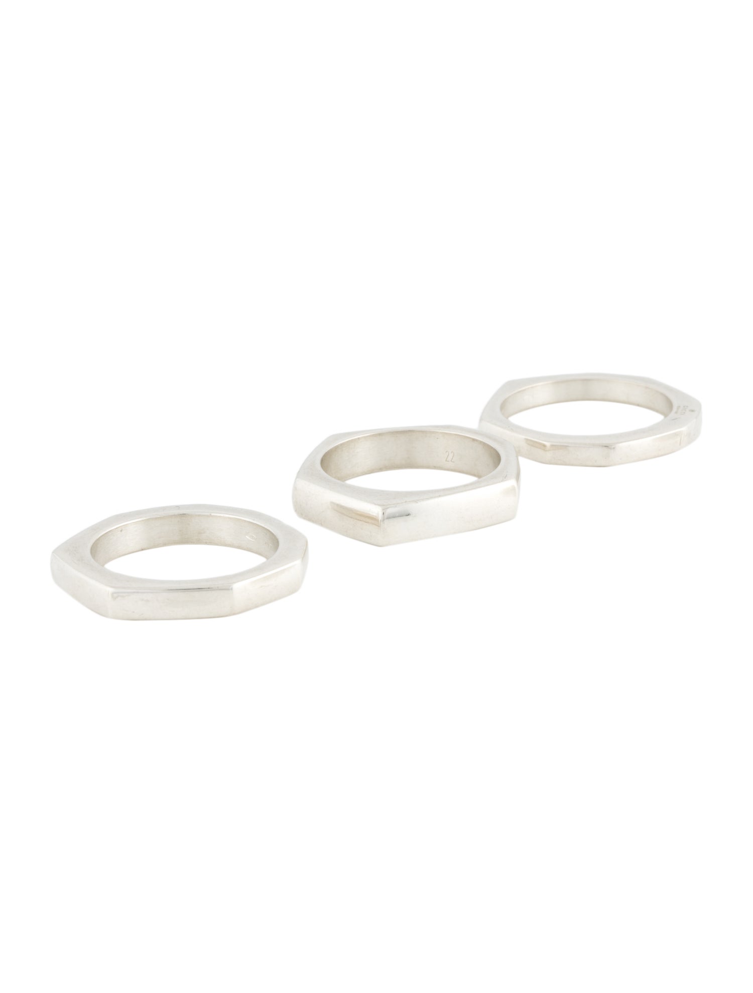 Gucci Three Irregular Hexagonal Rings - Sterling Silver Ring Sets ...