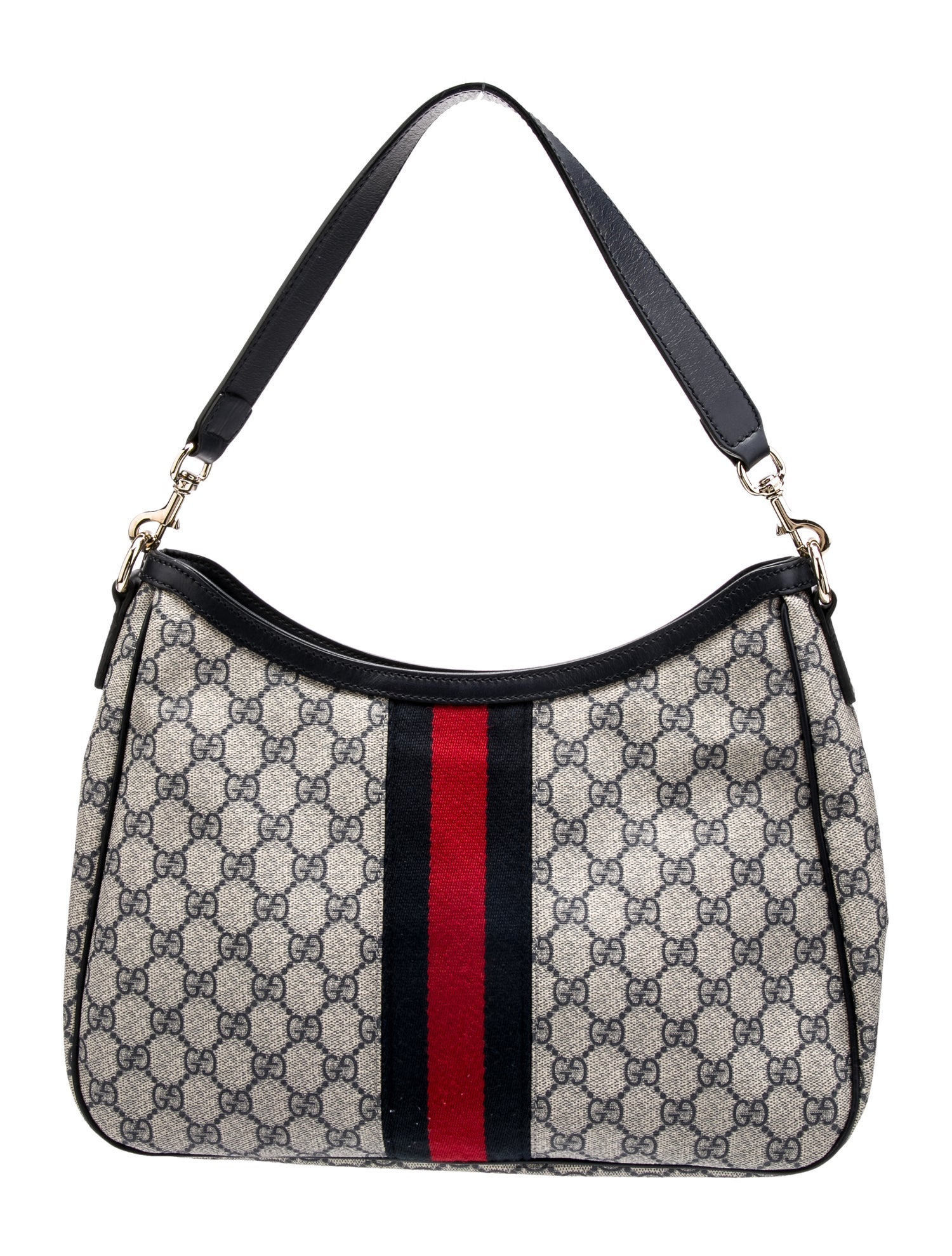Gucci GG Supreme Web Hobo - Blue Hobos, Handbags - GUC1471075 | The ...
