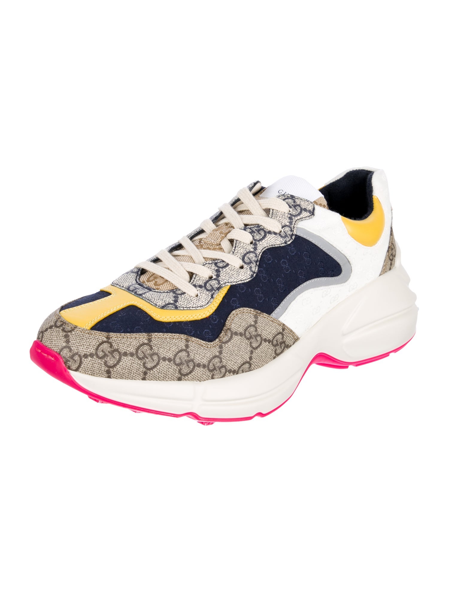 Gucci GG Supreme Rhyton Canvas Athletic Sneakers - Blue Sneakers, Shoes ...