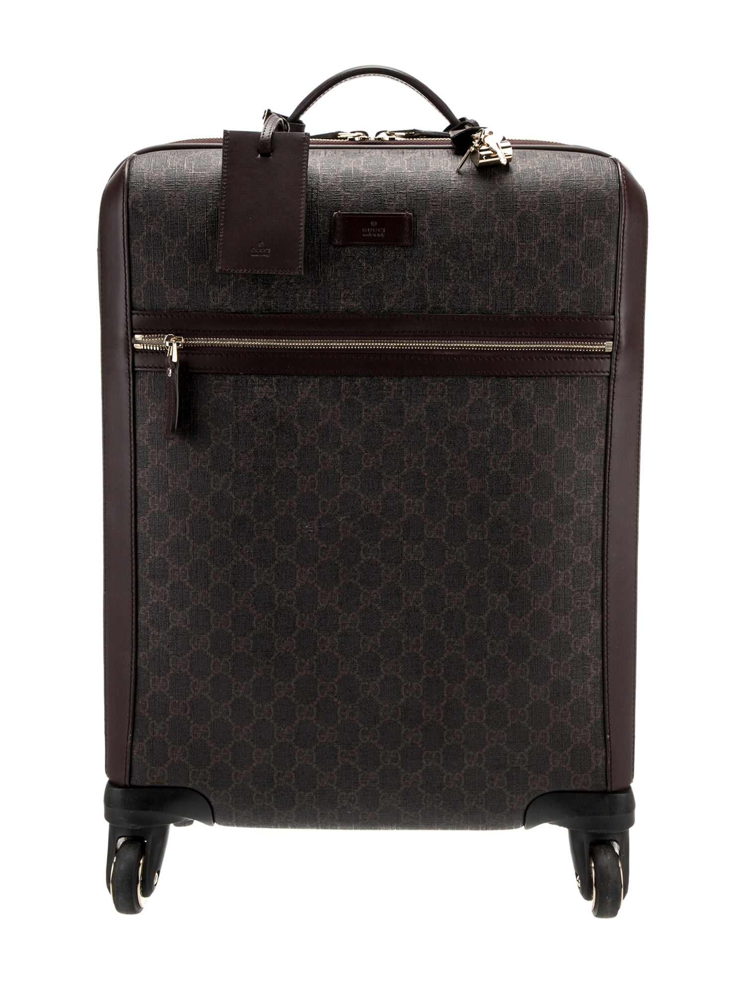 Gucci GG Supreme Four Wheel Carry On Suitcase - Brown Suitcases ...