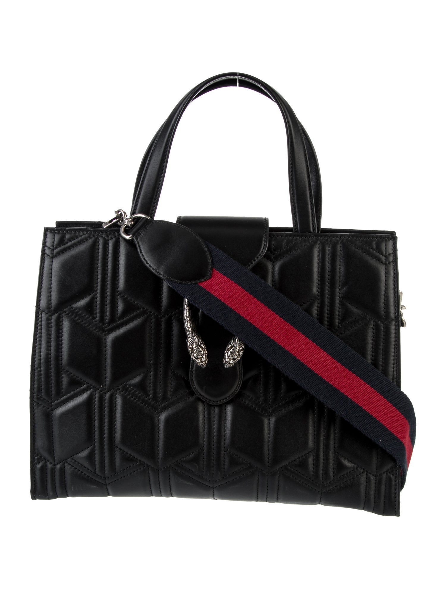 Gucci Medium Matelassé Dionysus Tote w/ Strap - Black Totes, Handbags ...