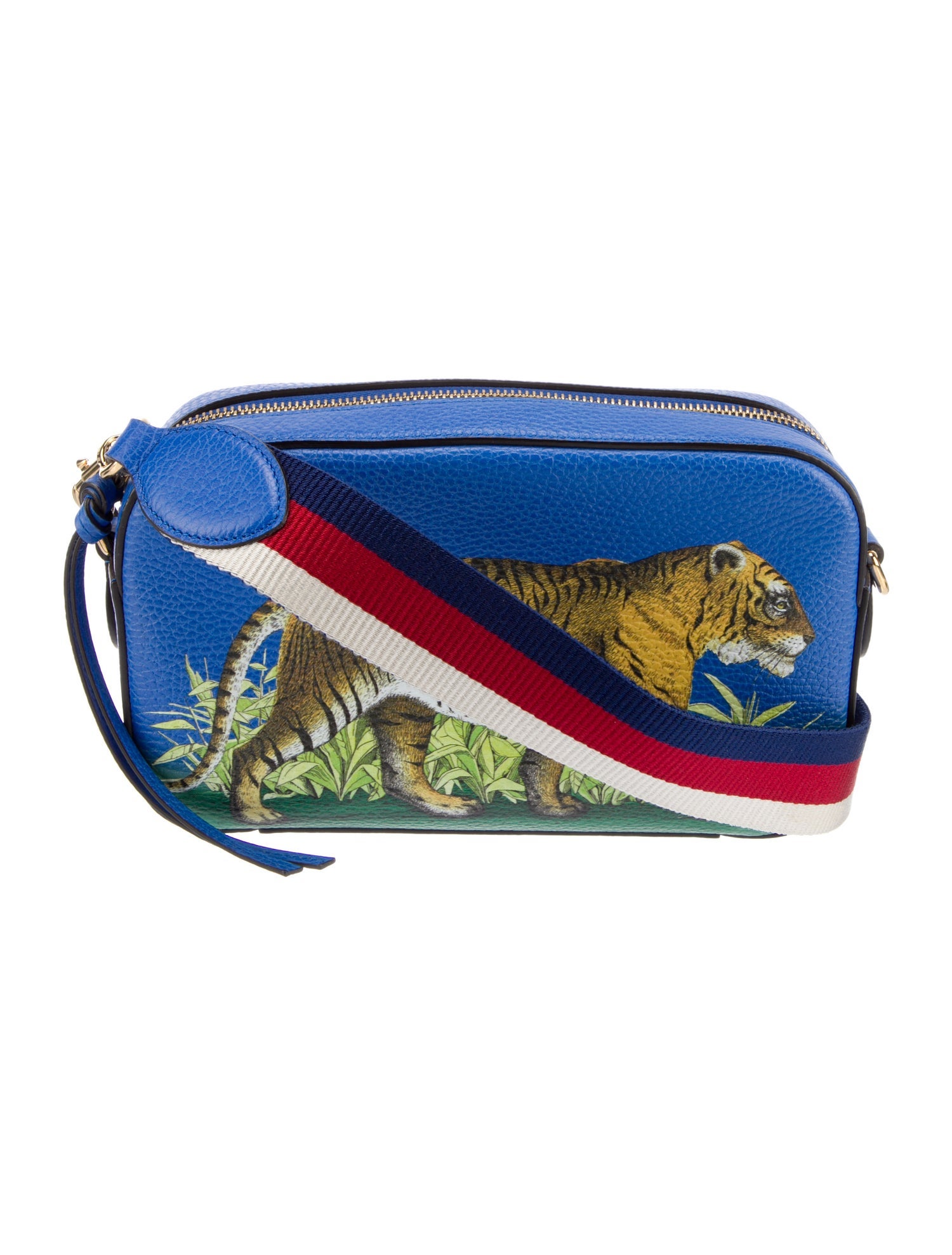 Gucci Tiger Print Sylvie Camera Bag - Blue Crossbody Bags, Handbags ...