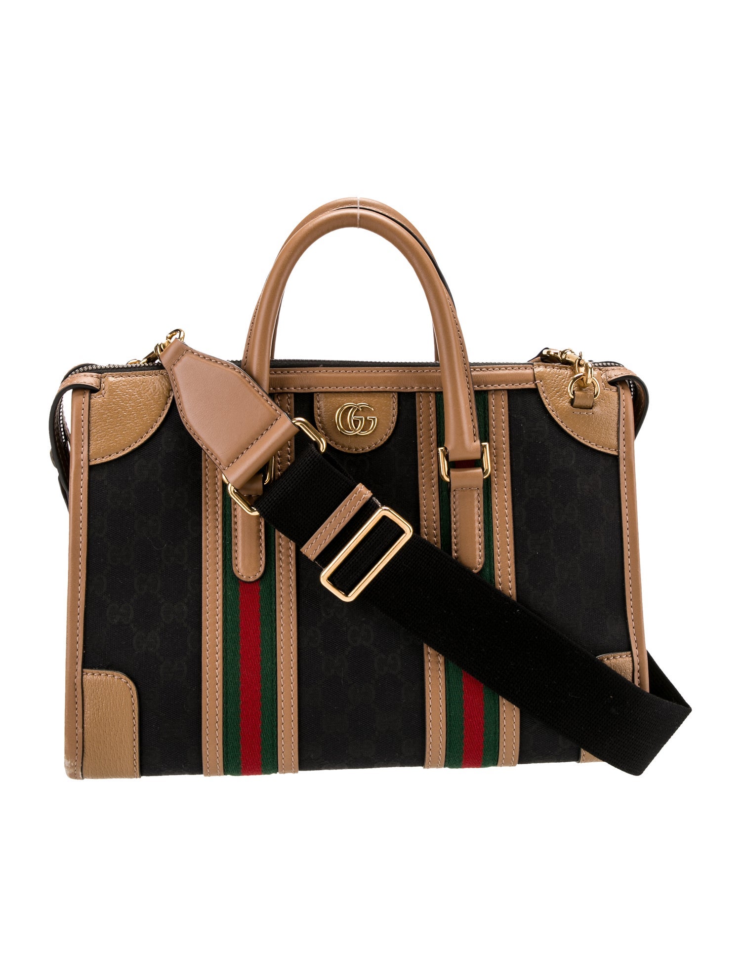 Gucci GG Canvas Bauletto Top Handle Bag - Black Handle Bags, Handbags ...