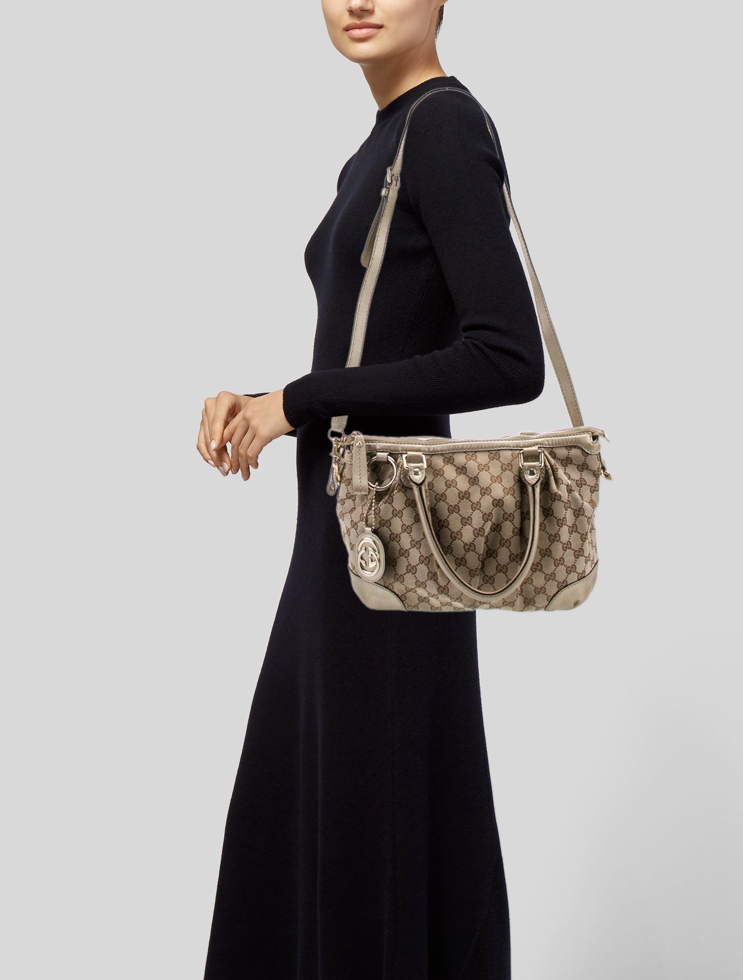 Gucci GG Canvas Medium Sukey Bag - Brown Shoulder Bags, Handbags ...