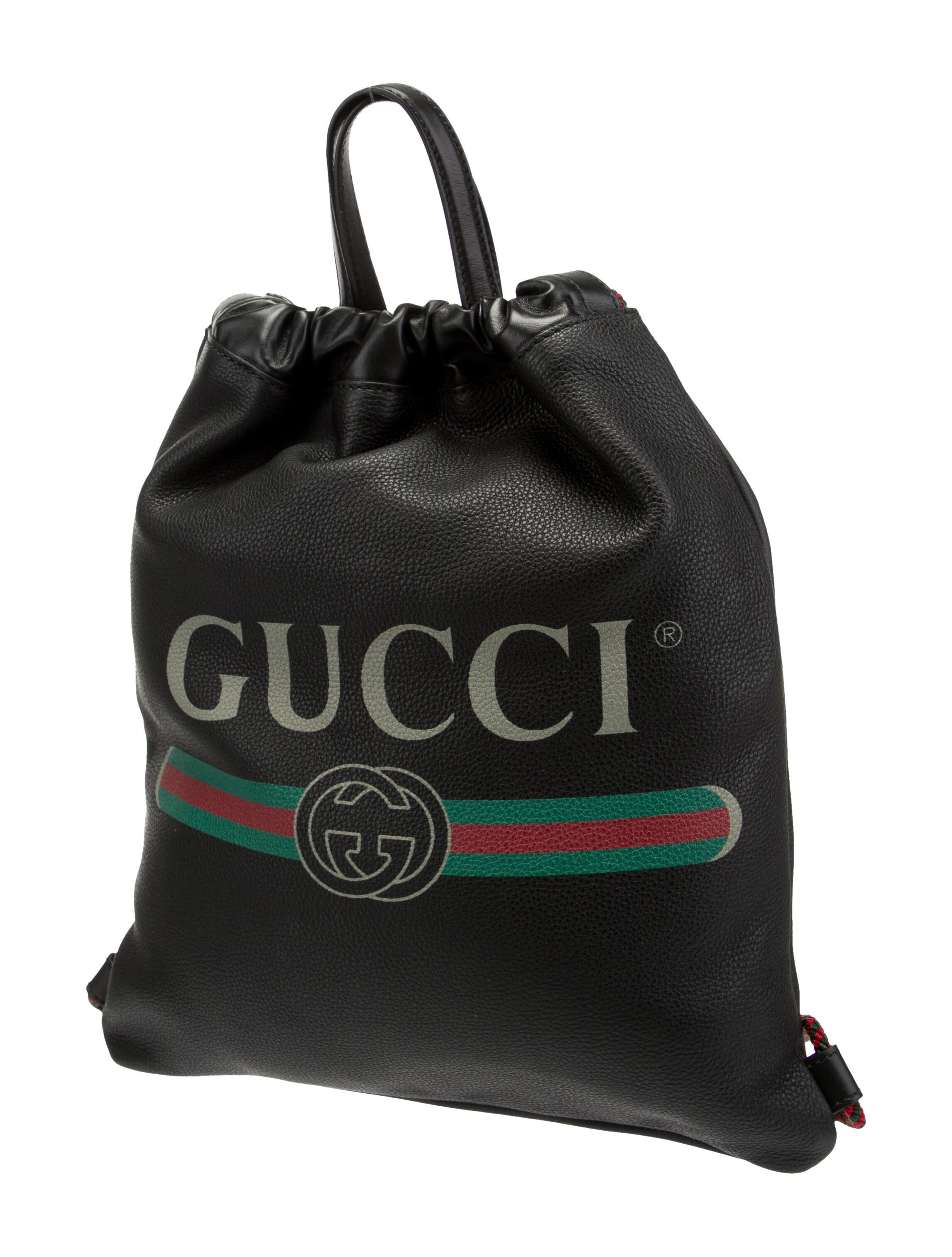 Gucci Logo Drawstring Backpack - Black Backpacks, Handbags - GUC1483873 ...
