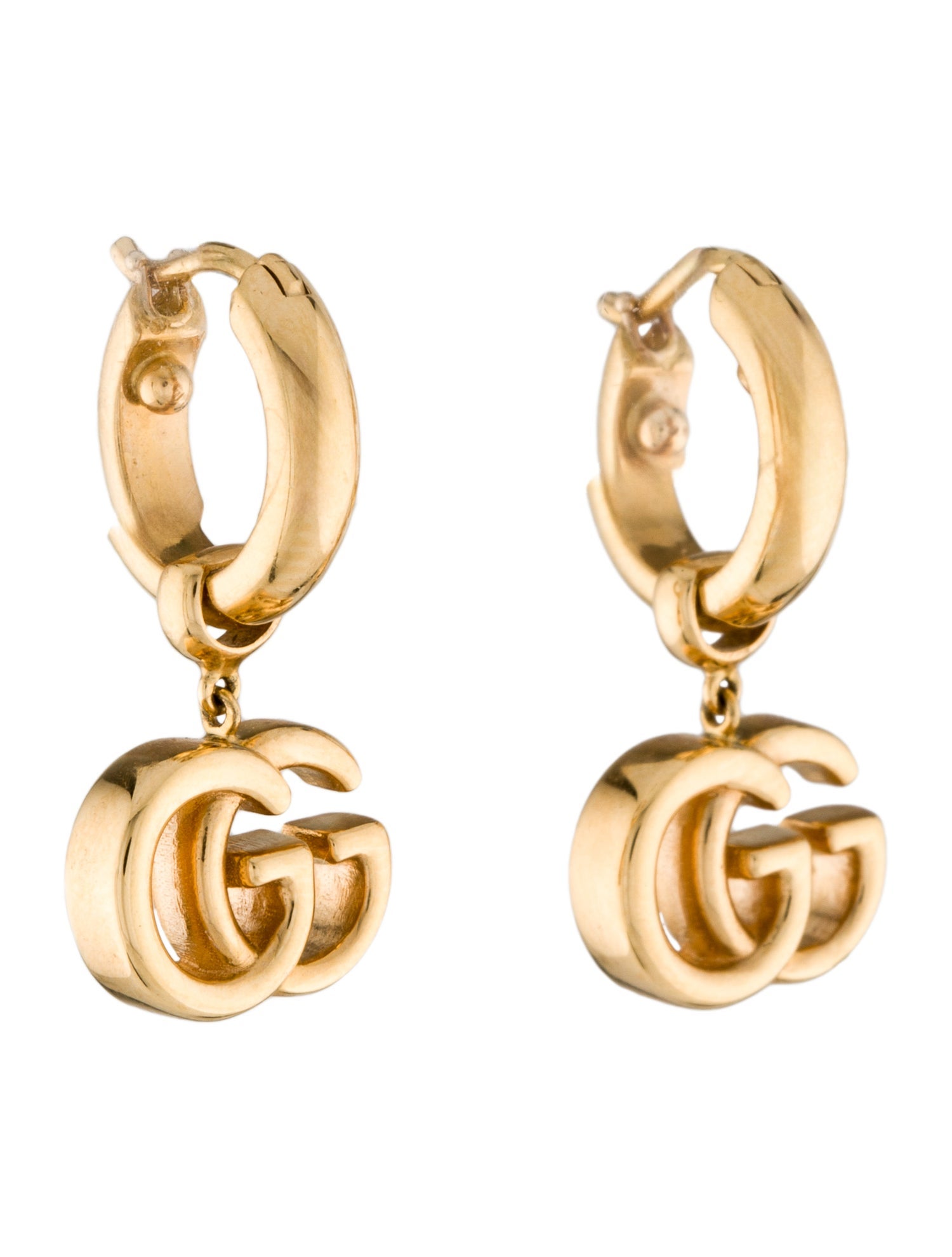 Gucci 18K Running Drop Earrings - 18K Yellow Gold Drop, Earrings ...
