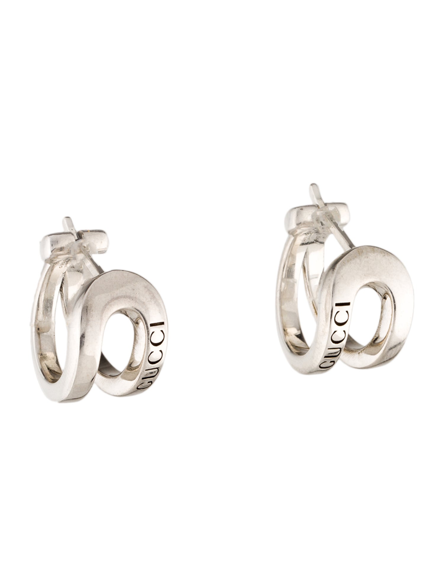 Gucci Wrapped Horsebit Earrings - Sterling Silver Hoop, Earrings - GUC1486667 | The RealReal