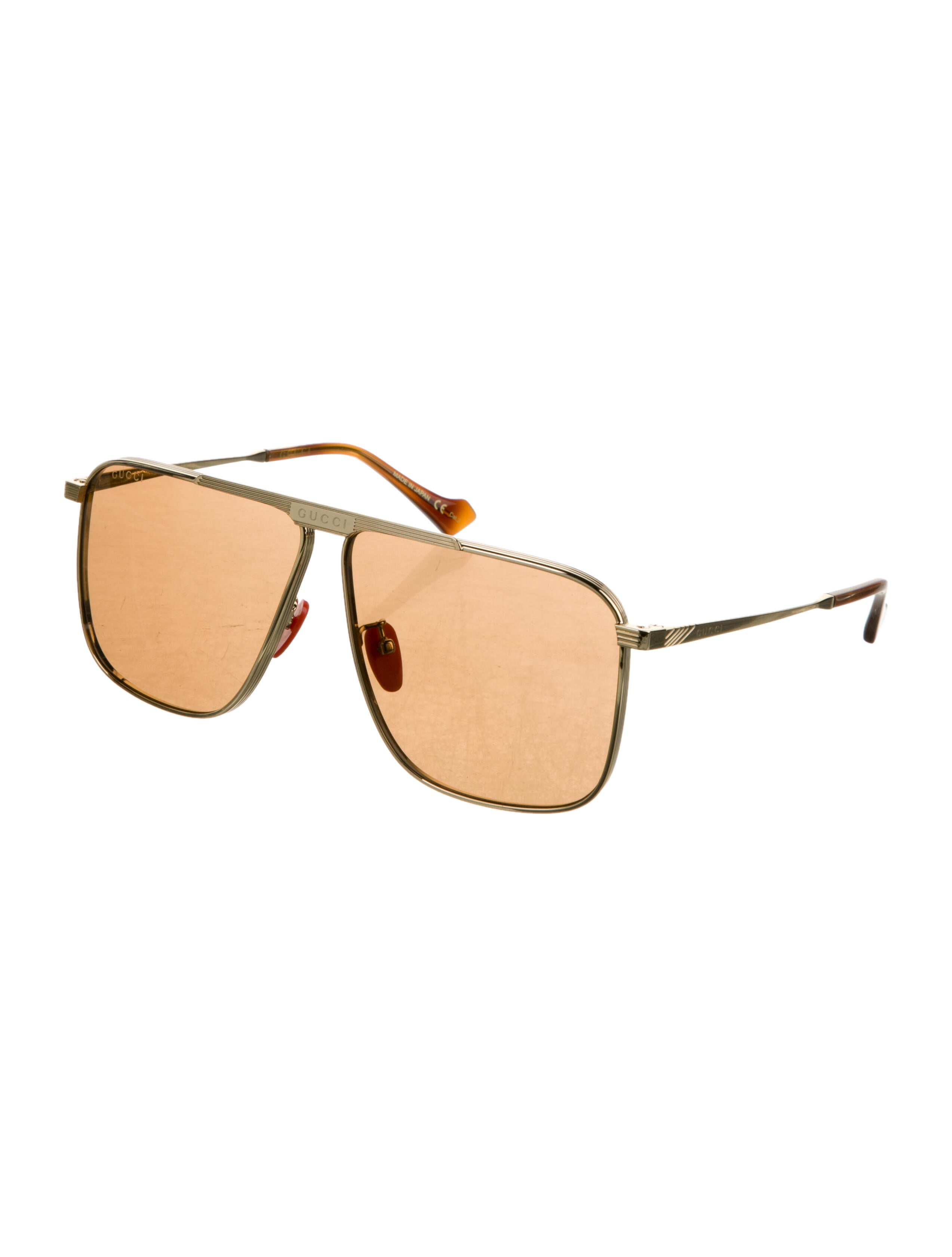 Gucci Aviator Tinted Sunglasses - Gold Sunglasses, Accessories ...
