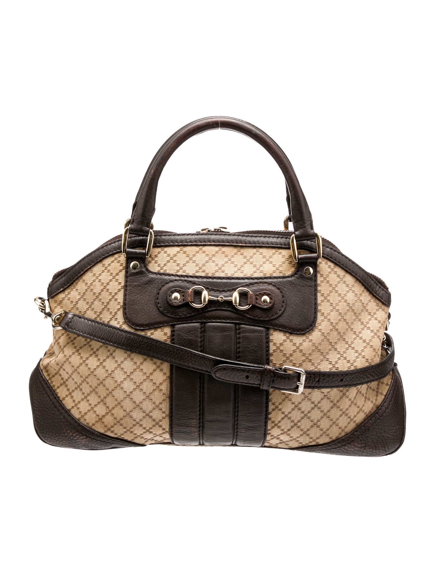 Gucci Diamante Medium Web Boston Bag - Handle Bags, Handbags | The RealReal