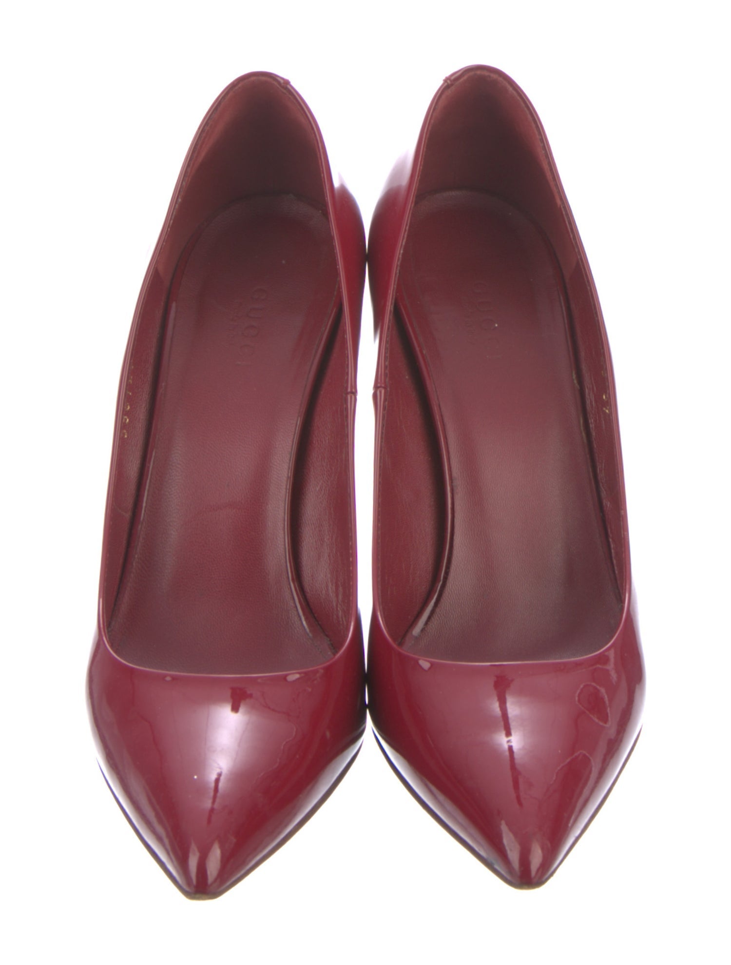 Gucci Bamboo Accent Patent Leather Pumps - Red Pumps, Shoes ...