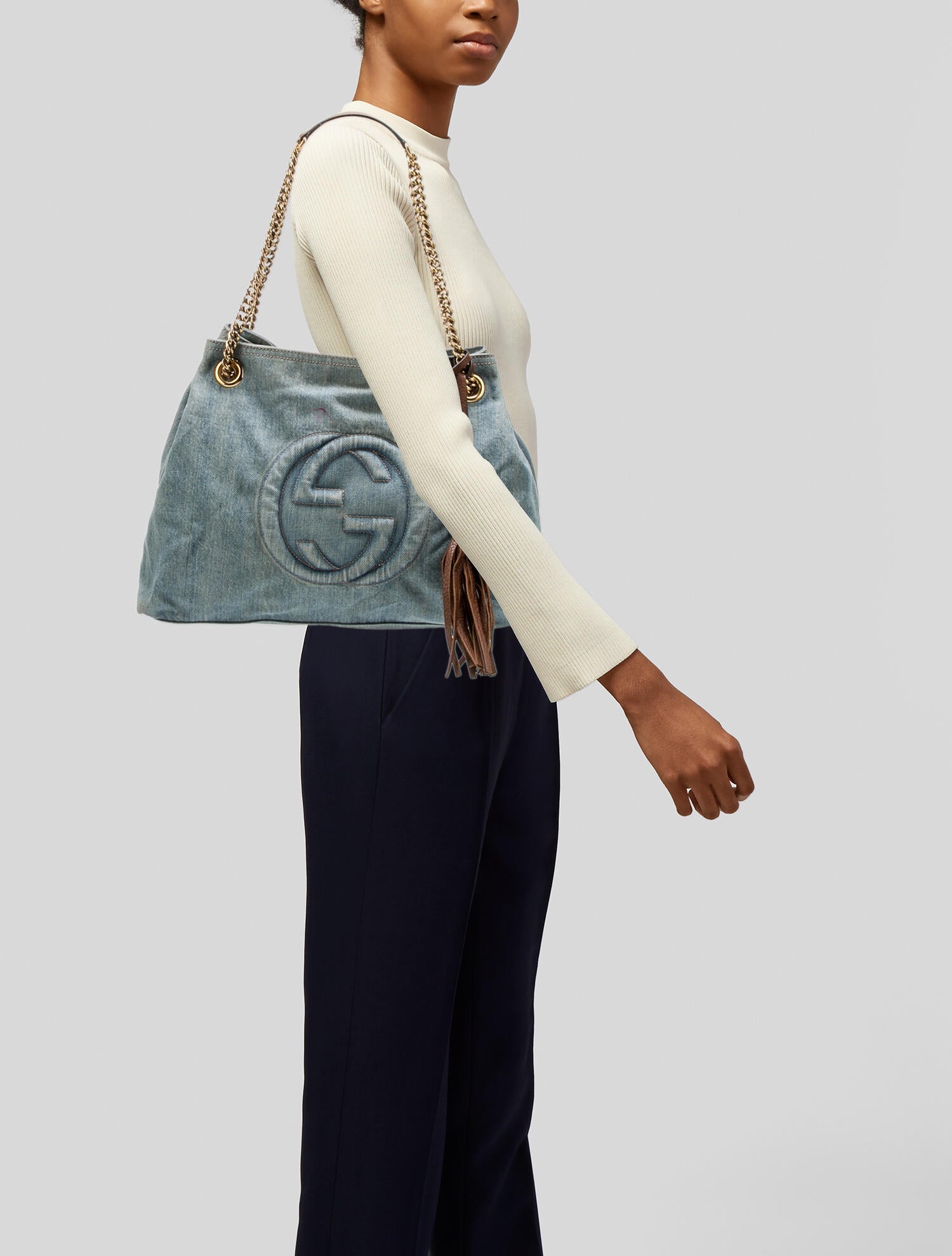 Gucci Medium Soho Chain Tote - Blue Totes, Handbags - GUC1497292 | The ...