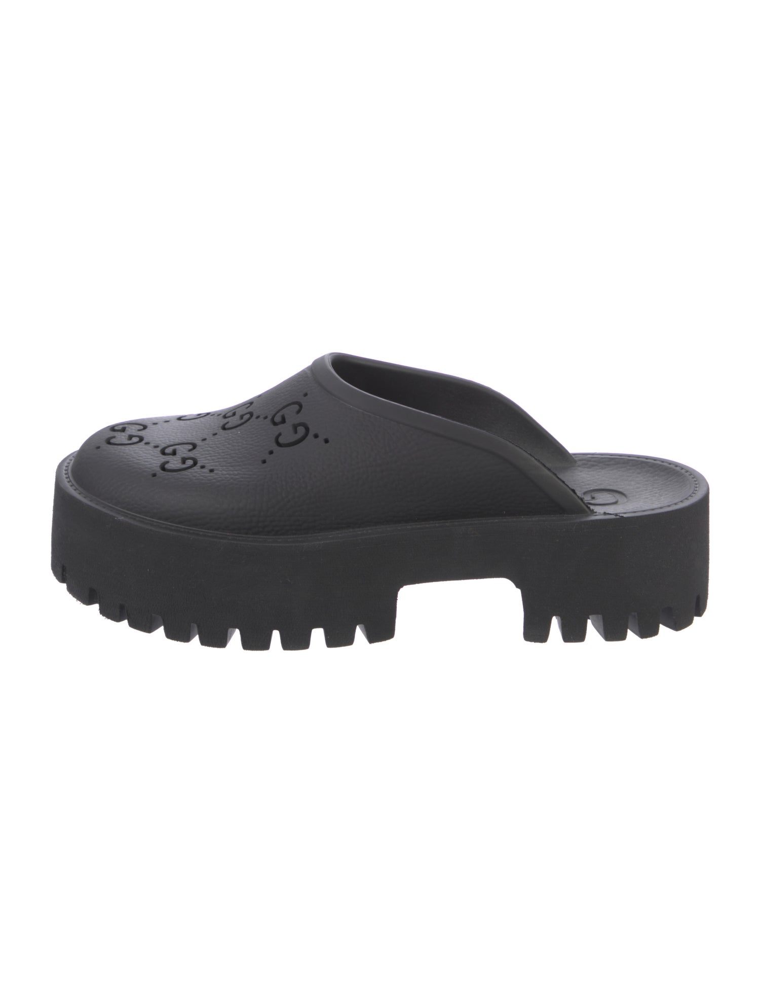 Gucci GG Logo Rubber Mules - Black Flats, Shoes - GUC1498127 | The RealReal