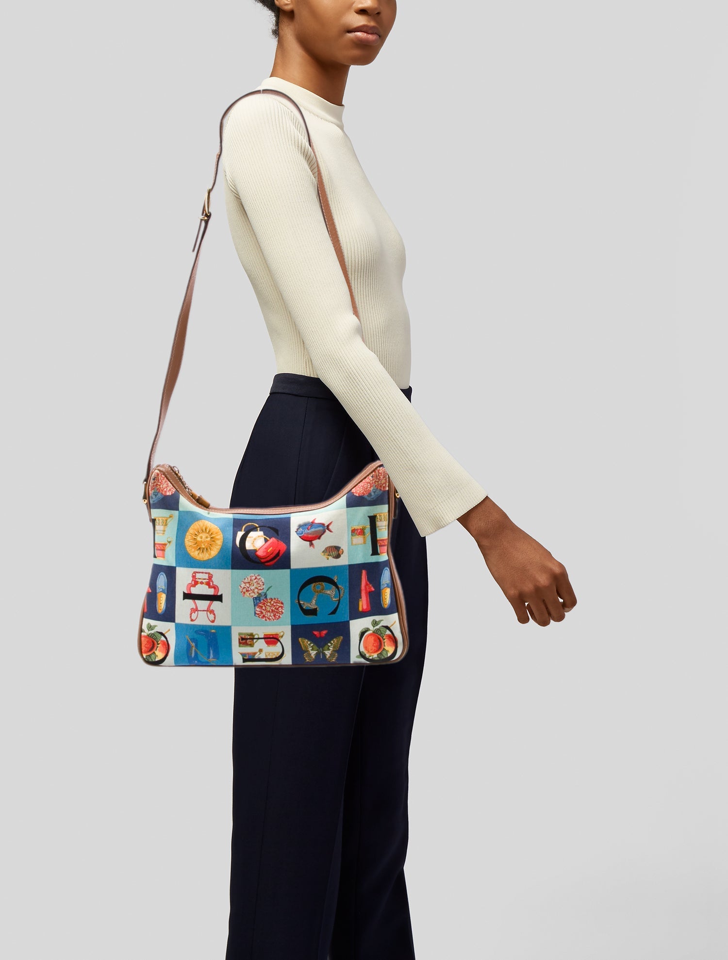 Gucci Alphabet Patchwork Crossbody Bag - Blue Crossbody Bags, Handbags ...