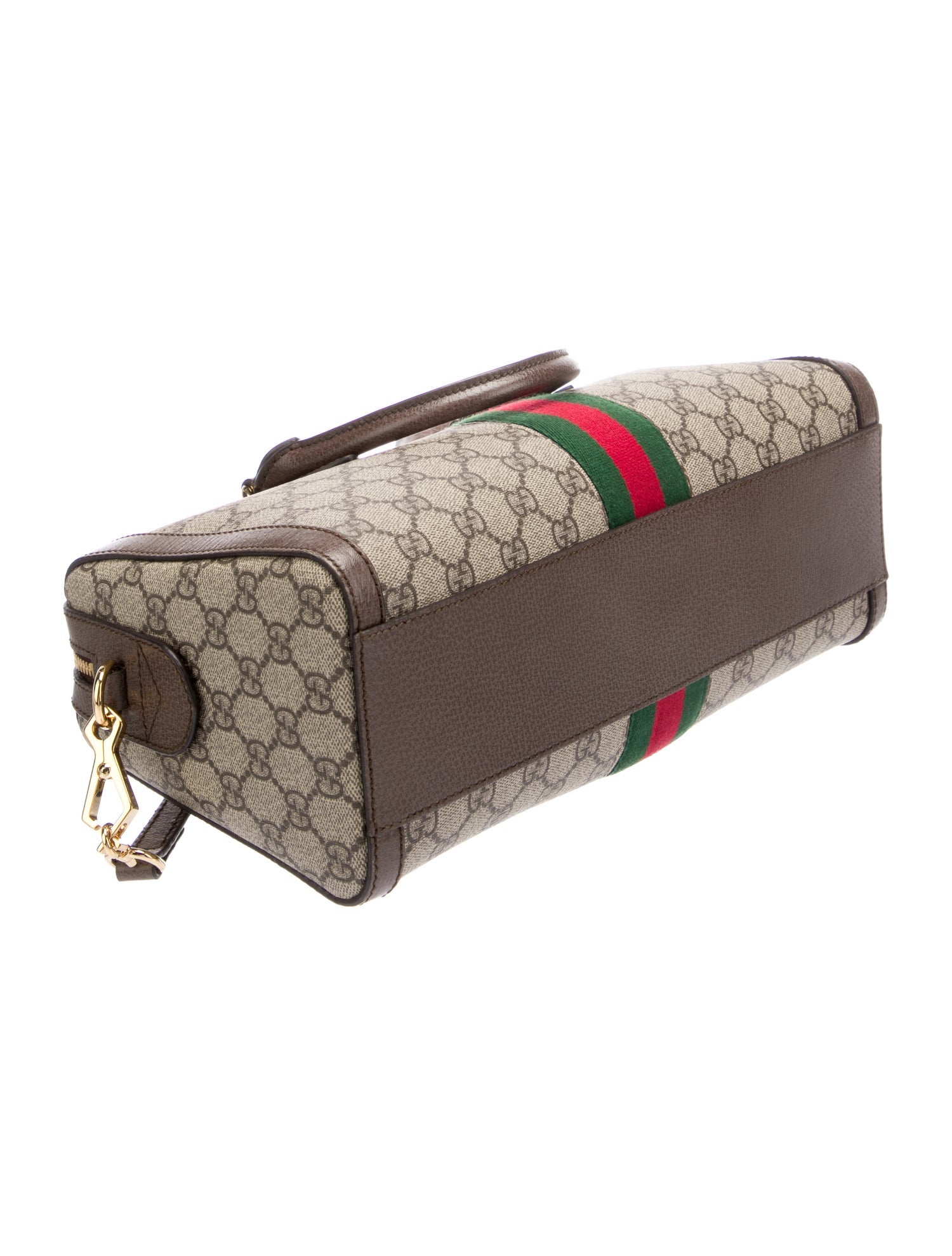 Gucci GG Supreme Medium Ophidia Boston Handle Bag - Neutrals Handle ...