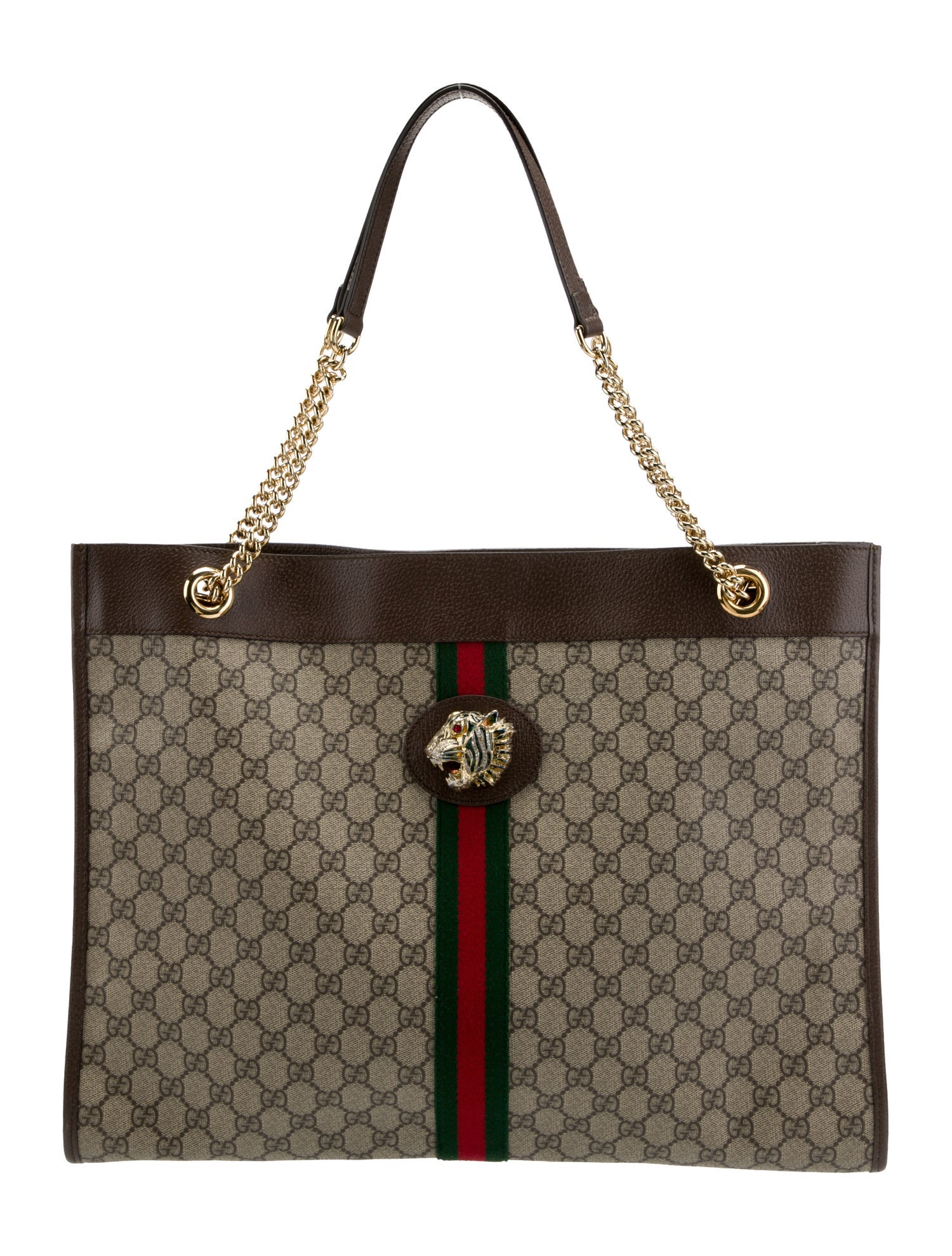Gucci Python Large Rajah Tote w/ Pouch - Brown Totes, Handbags ...