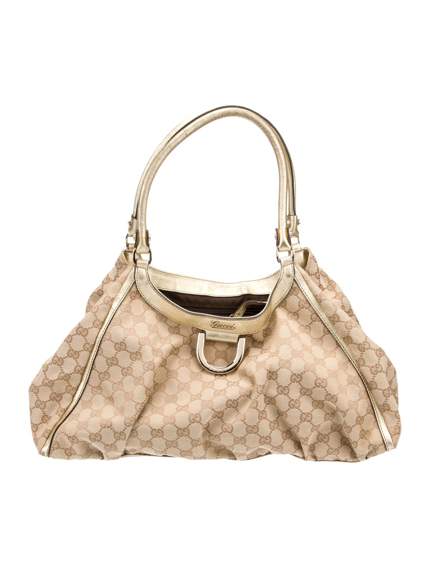 Gucci GG Signature Large Abbey Hobo - Metallic Hobos, Handbags ...
