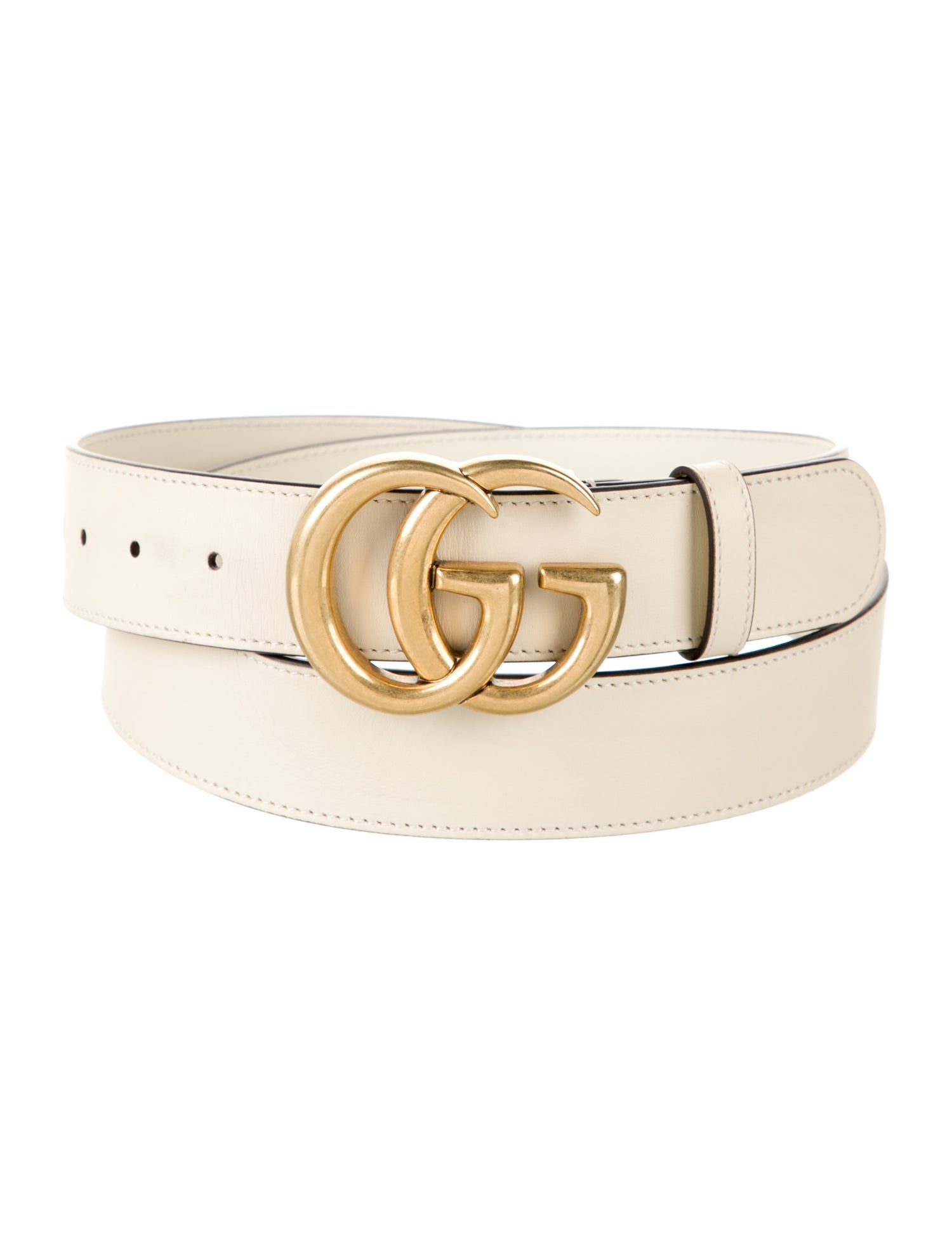 Gucci Double G Logo Leather Belt - Neutrals Belts, Accessories ...