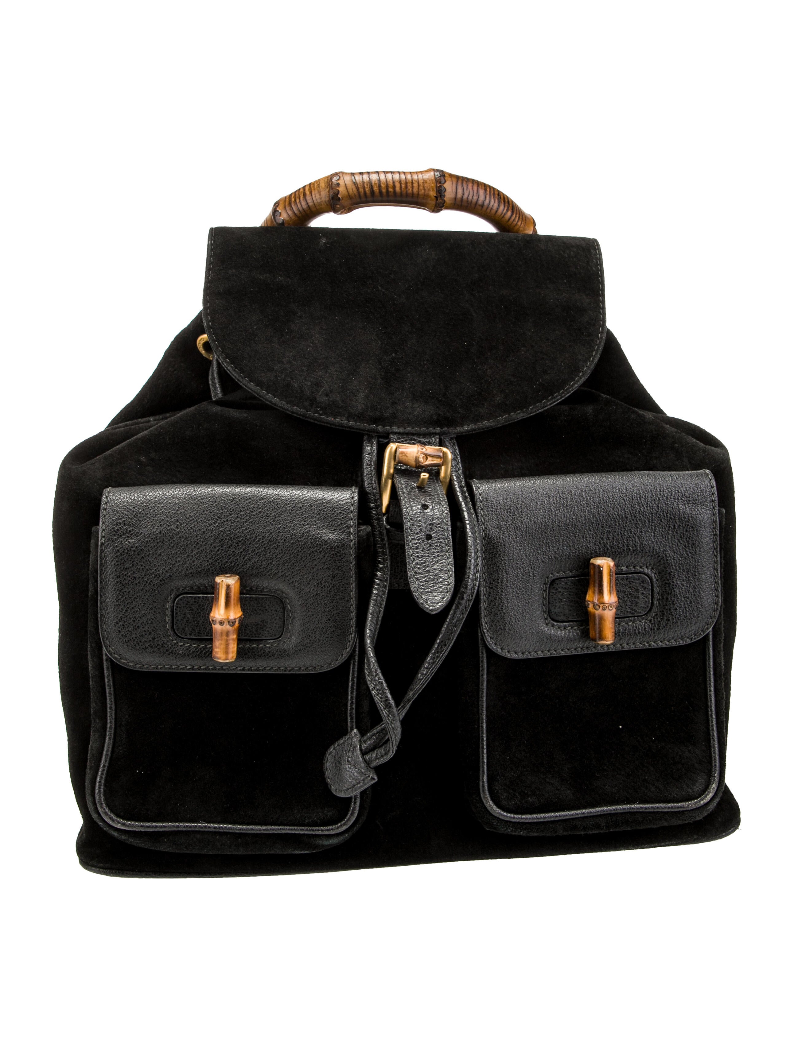Gucci Vintage Bamboo Backpack - Black Backpacks, Handbags - GUC1504341 ...