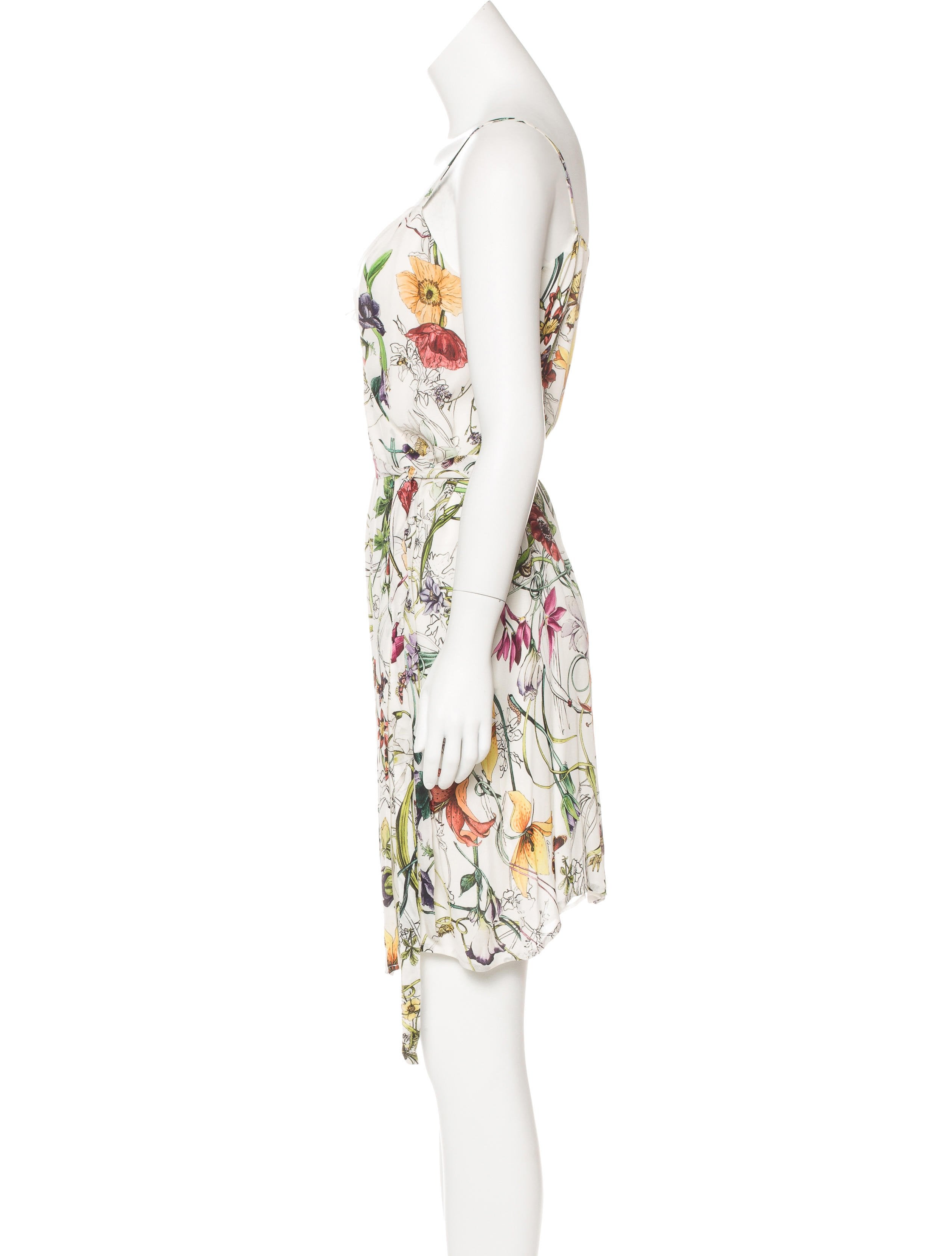 Gucci Floral Print Silk Dress - White Dresses, Clothing - GUC150589 ...