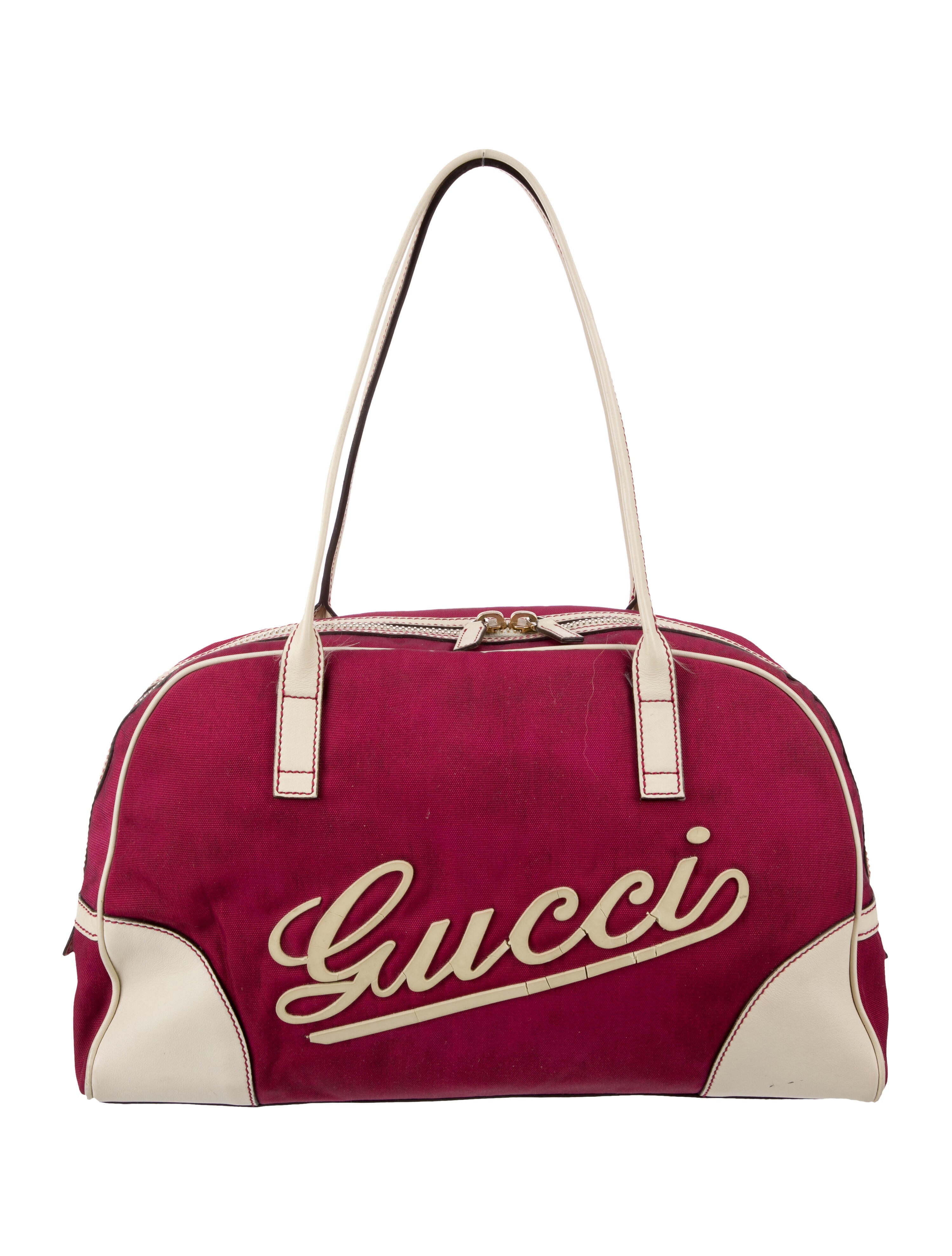 Gucci Logo Canvas Shoulder Bag - Pink Shoulder Bags, Handbags ...
